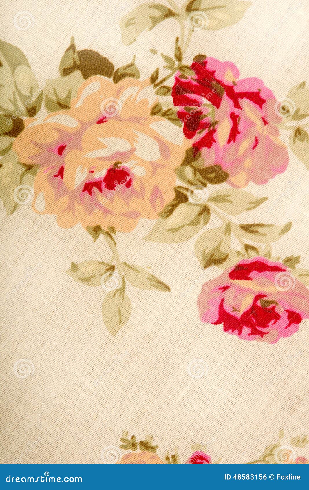 Cotton Linen Fabric Texture with Drawing Flowers Stock Photo - Image of ...