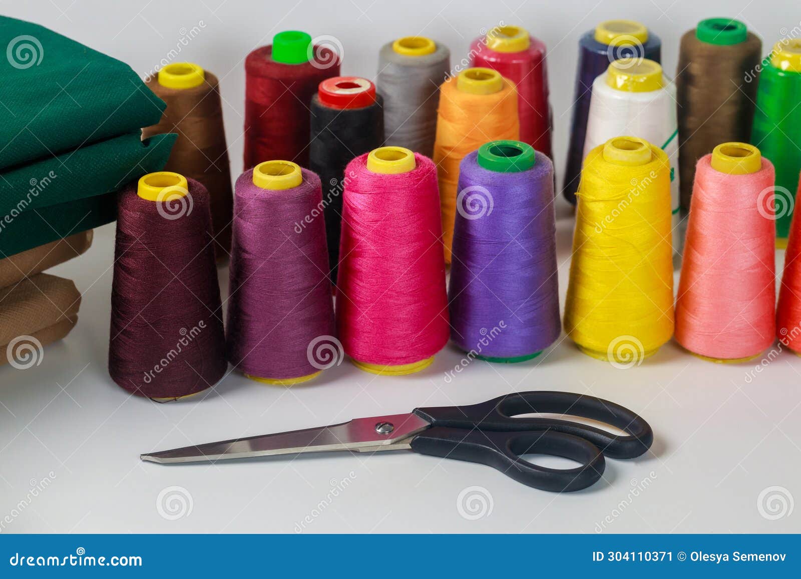 Cotton Multicolor Thread Spools for Sewing. Stock Image - Image of ...