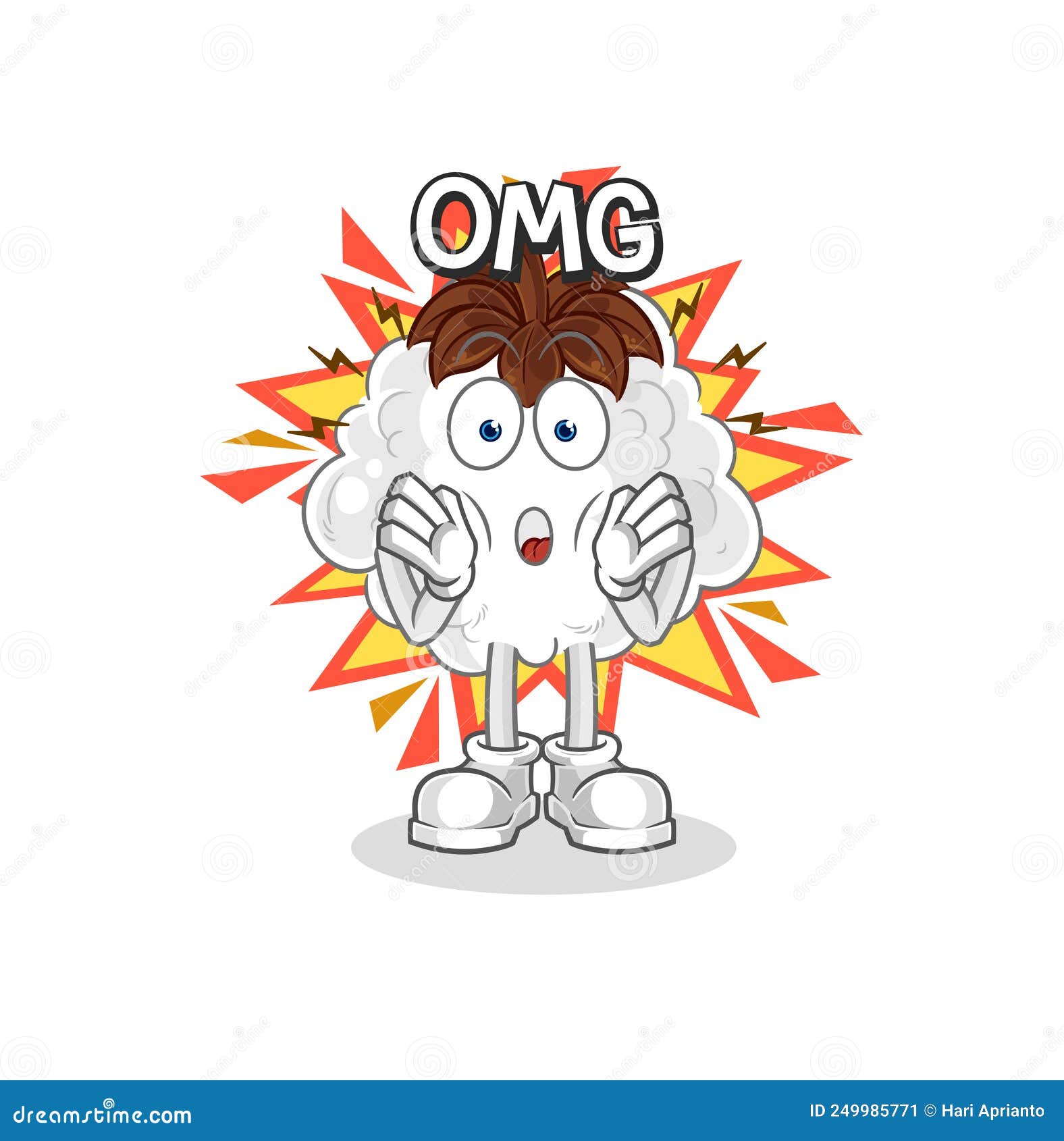 Cotton Oh My God Vector. Cartoon Character Stock Vector - Illustration ...