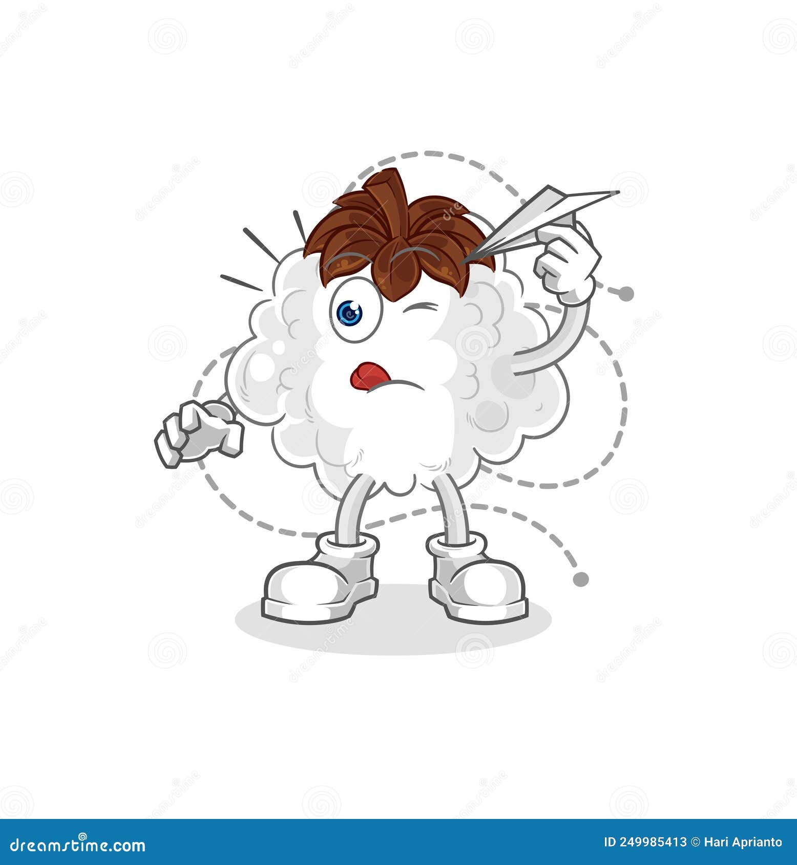 Cotton with Paper Plane Character. Cartoon Mascot Vector Stock Vector ...