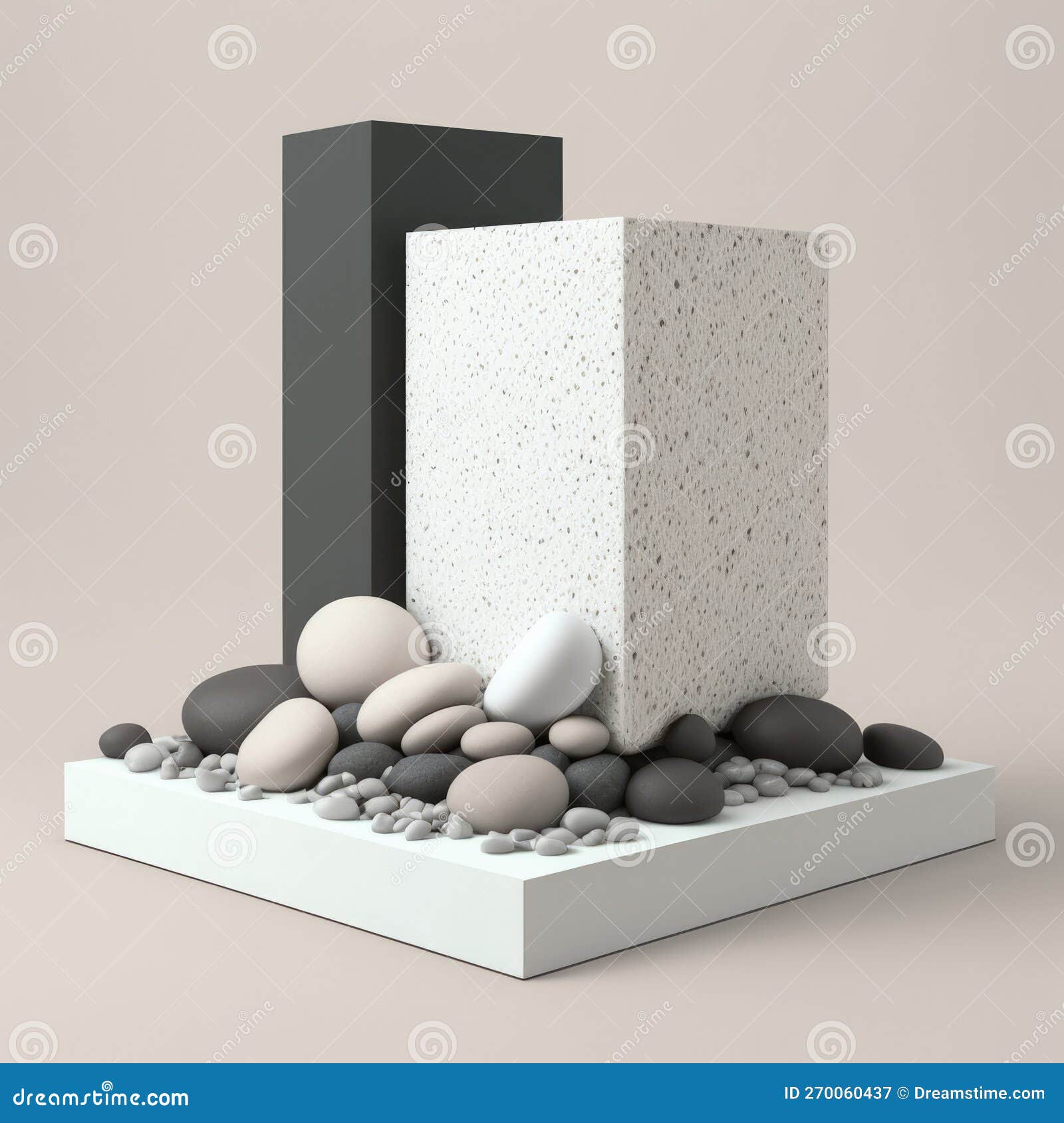 Cotton and Pebbles Podium, Empty Showcase for Packaging Product ...