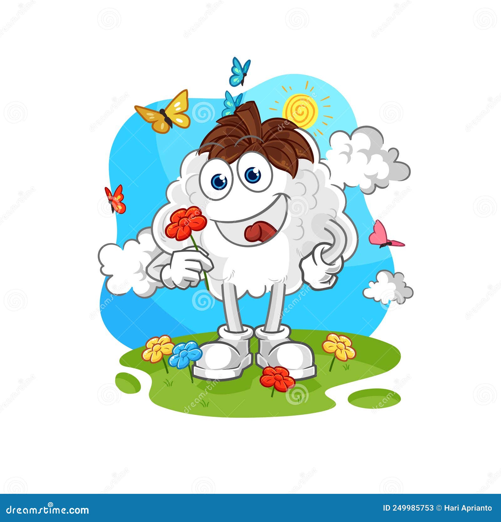 Cotton Pick Flowers in Spring. Character Vector Stock Vector ...