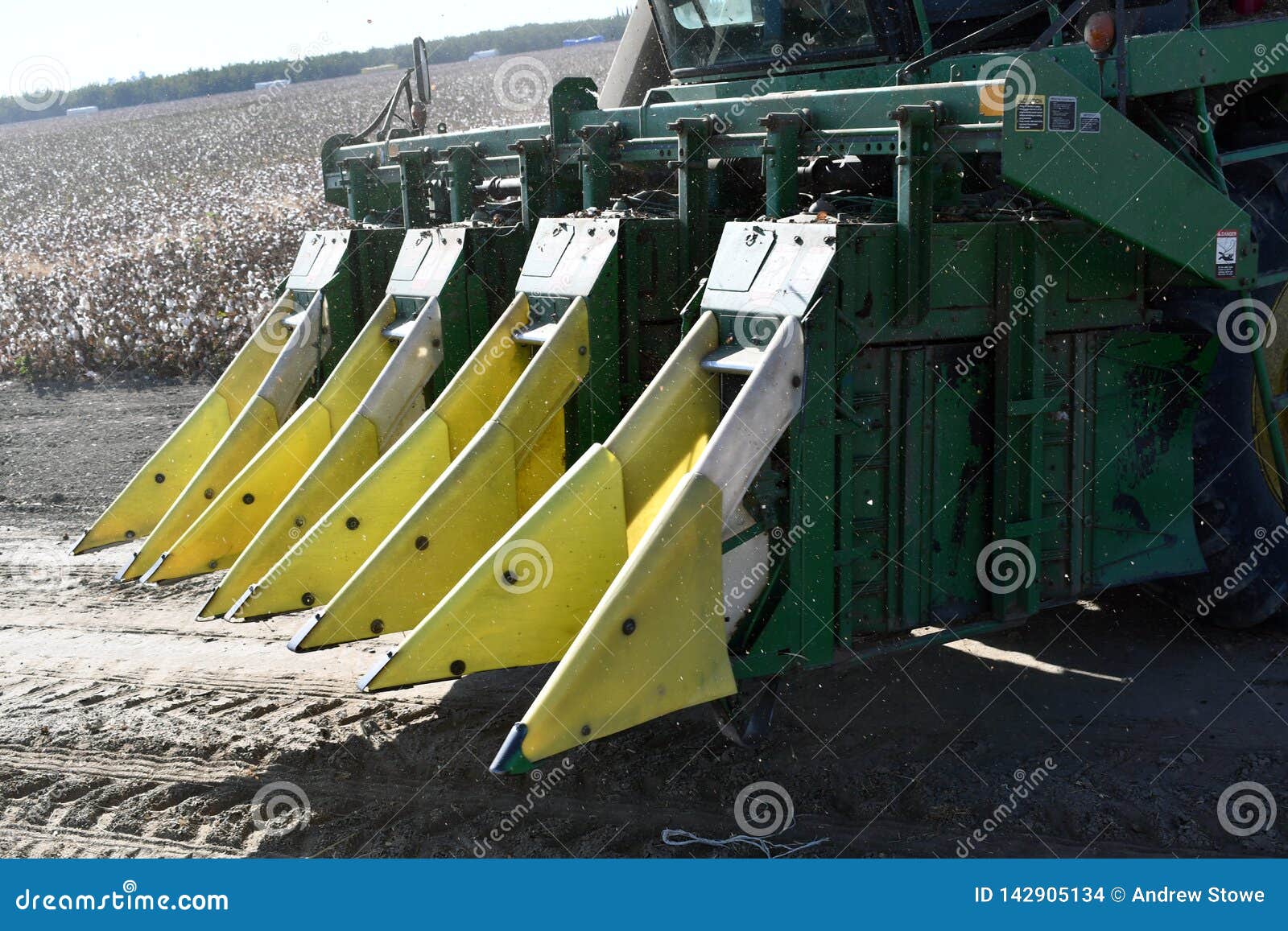 A Cotton Picker Harvests Cotton with a Cotton Gin Stock Photo - Image ...