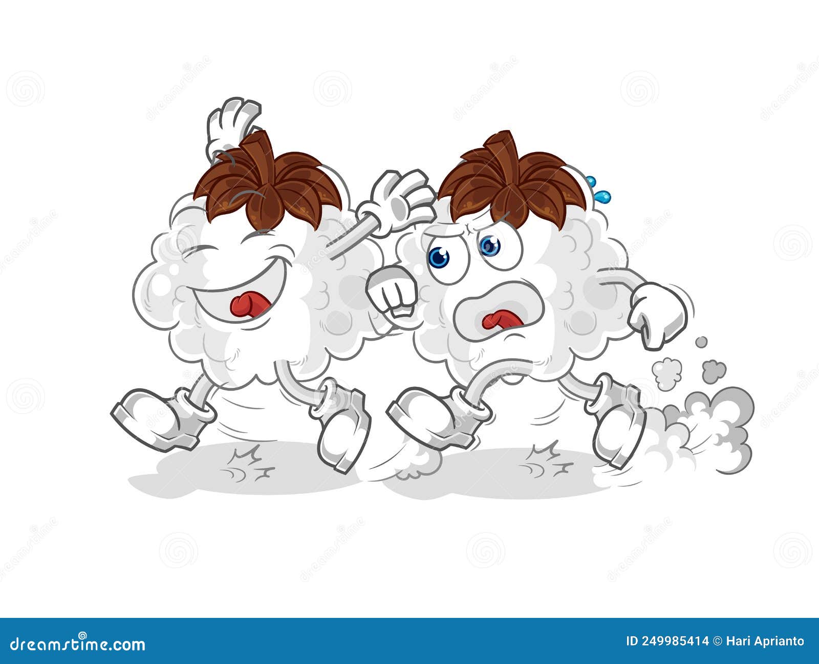 Cotton Play Chase Cartoon. Cartoon Mascot Vector Stock Vector ...