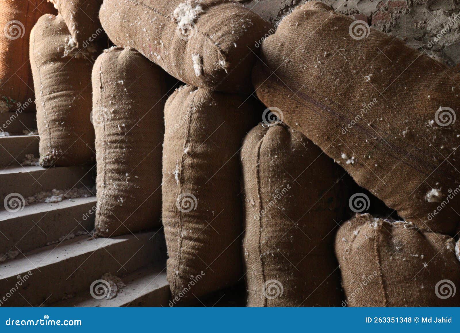 Cotton sack stock on shop stock photo. Image of agriculture - 263351348