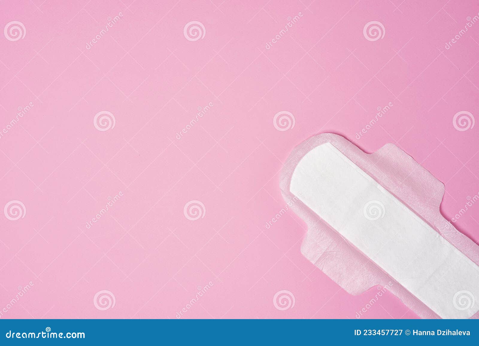 Cotton Sanitary Pad Napkin on Pink Background, Copy Space Stock Image ...