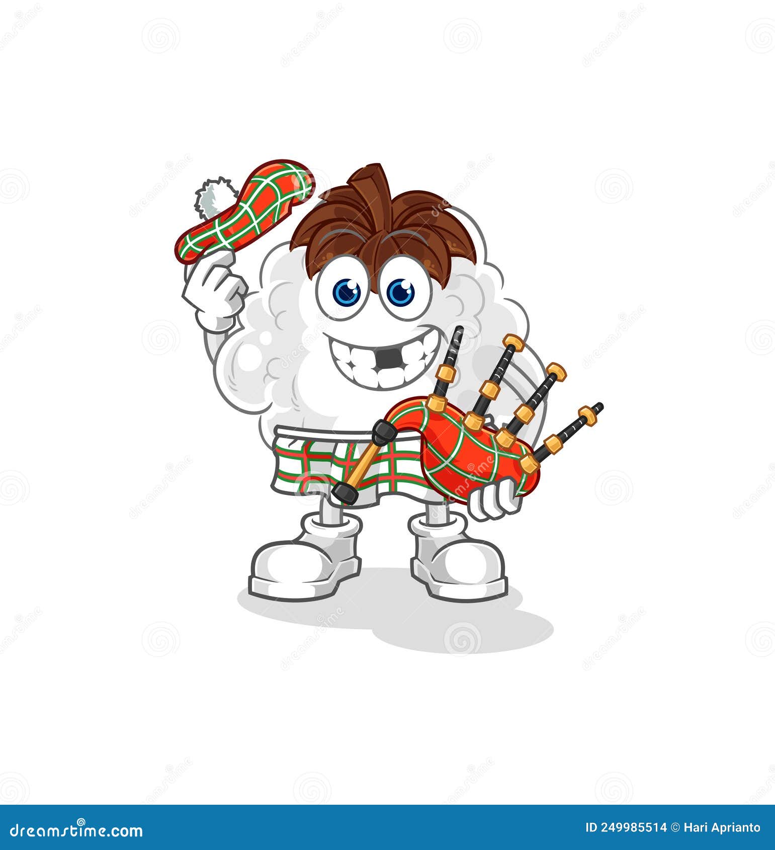 Cotton Scottish With Bagpipes Vector. Cartoon Character | CartoonDealer ...