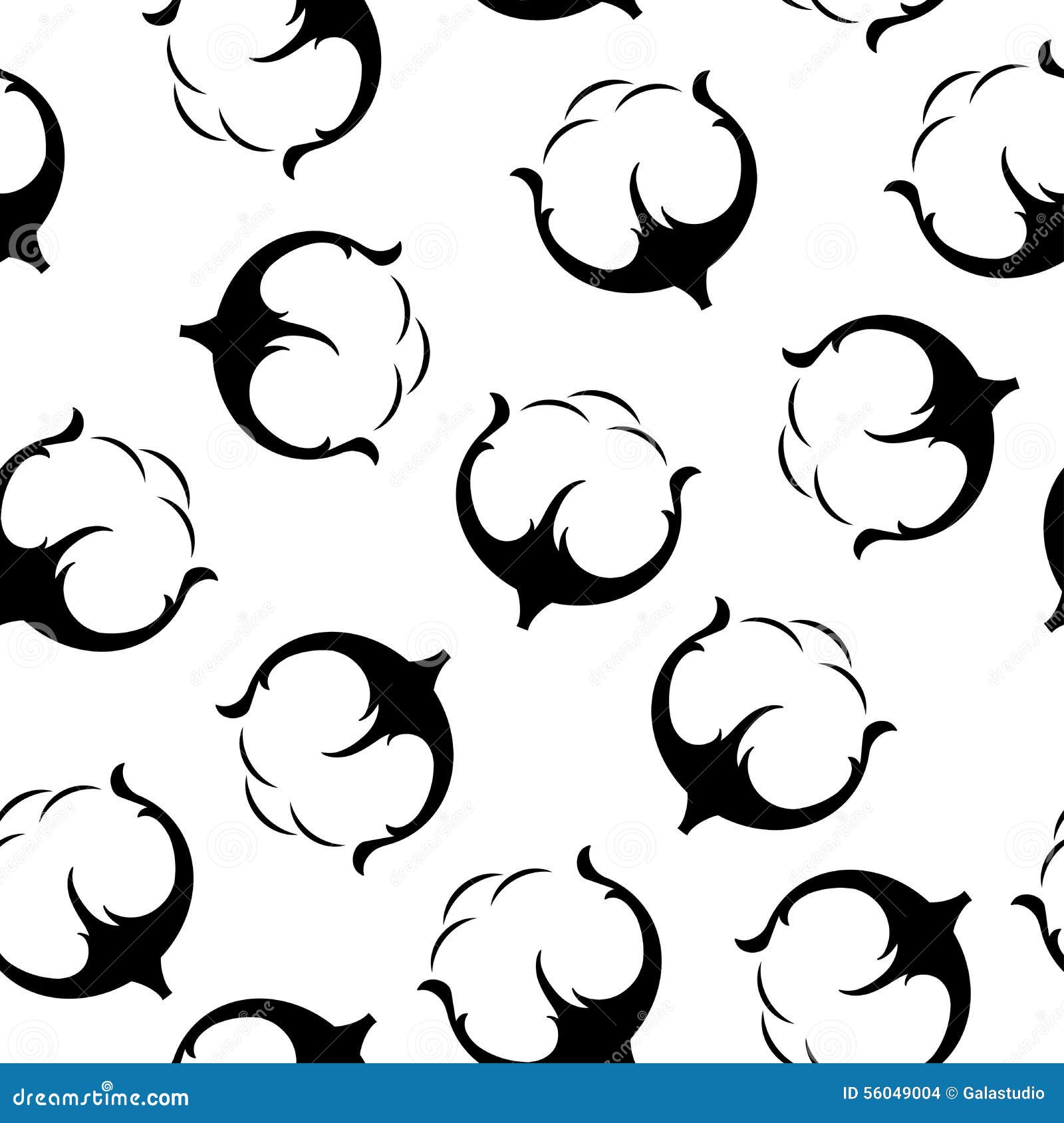 Cotton seamless pattern. stock illustration. Illustration of element ...