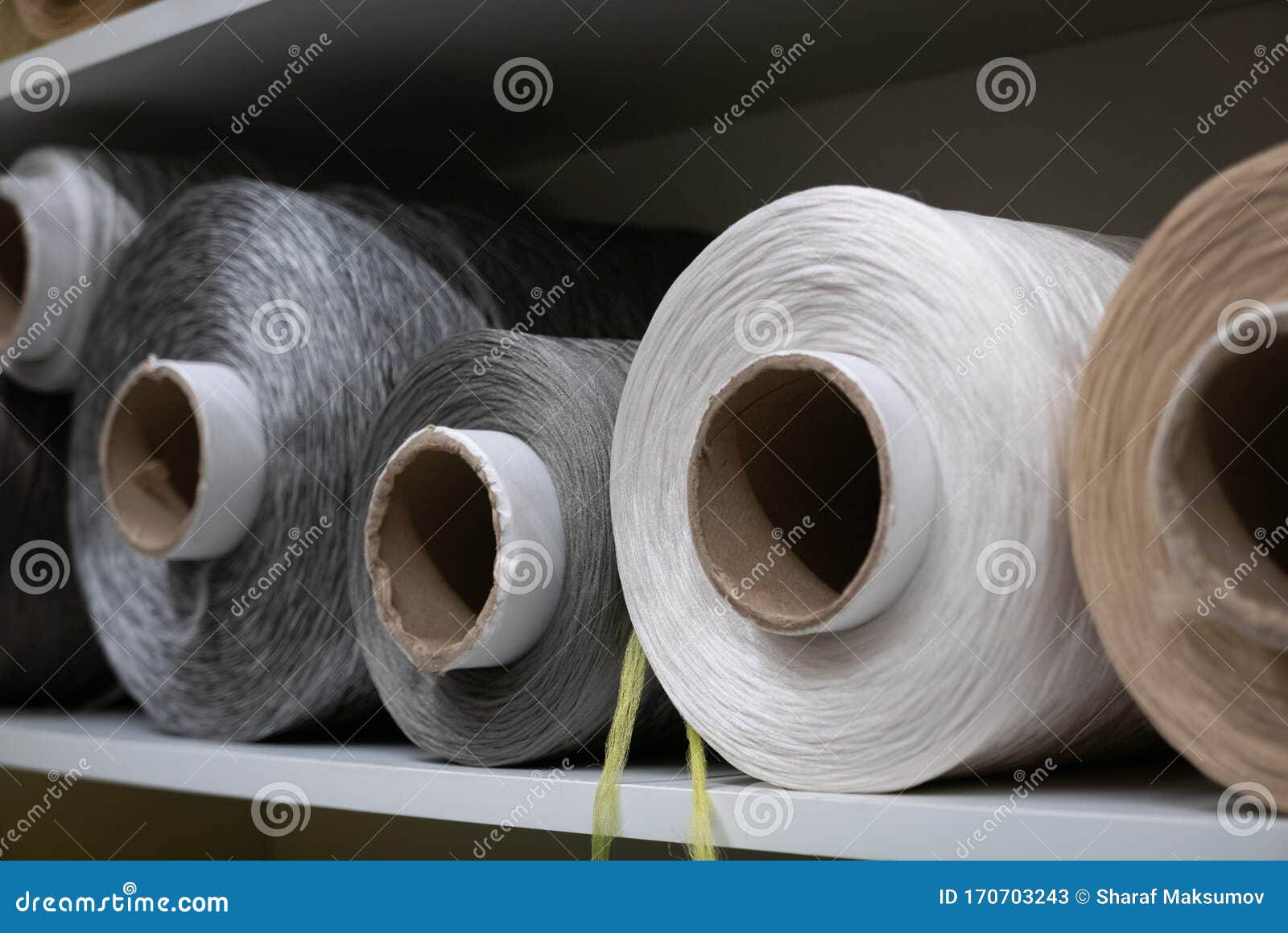 Cotton Sewing Threaded Reels in a Sewing Shop Stock Image - Image of ...