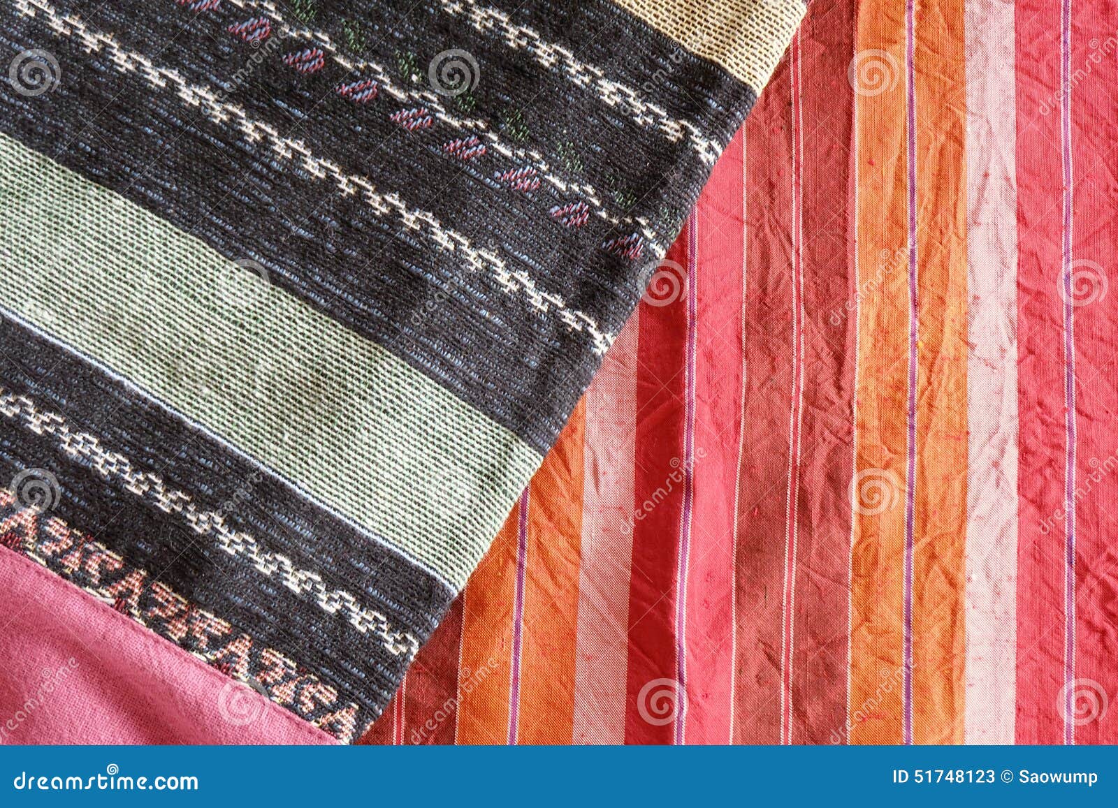 Cotton & Silk Thai Pattern Fabric Stock Image - Image of pattern, thai ...