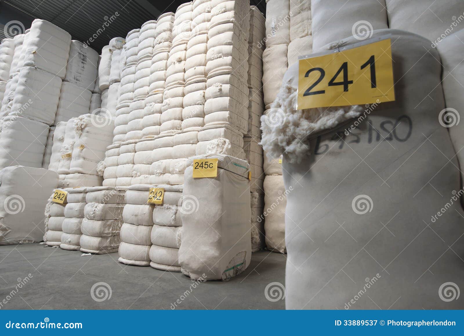 Cotton Stacked in Spinning Factory Stock Image - Image of ticket, light ...