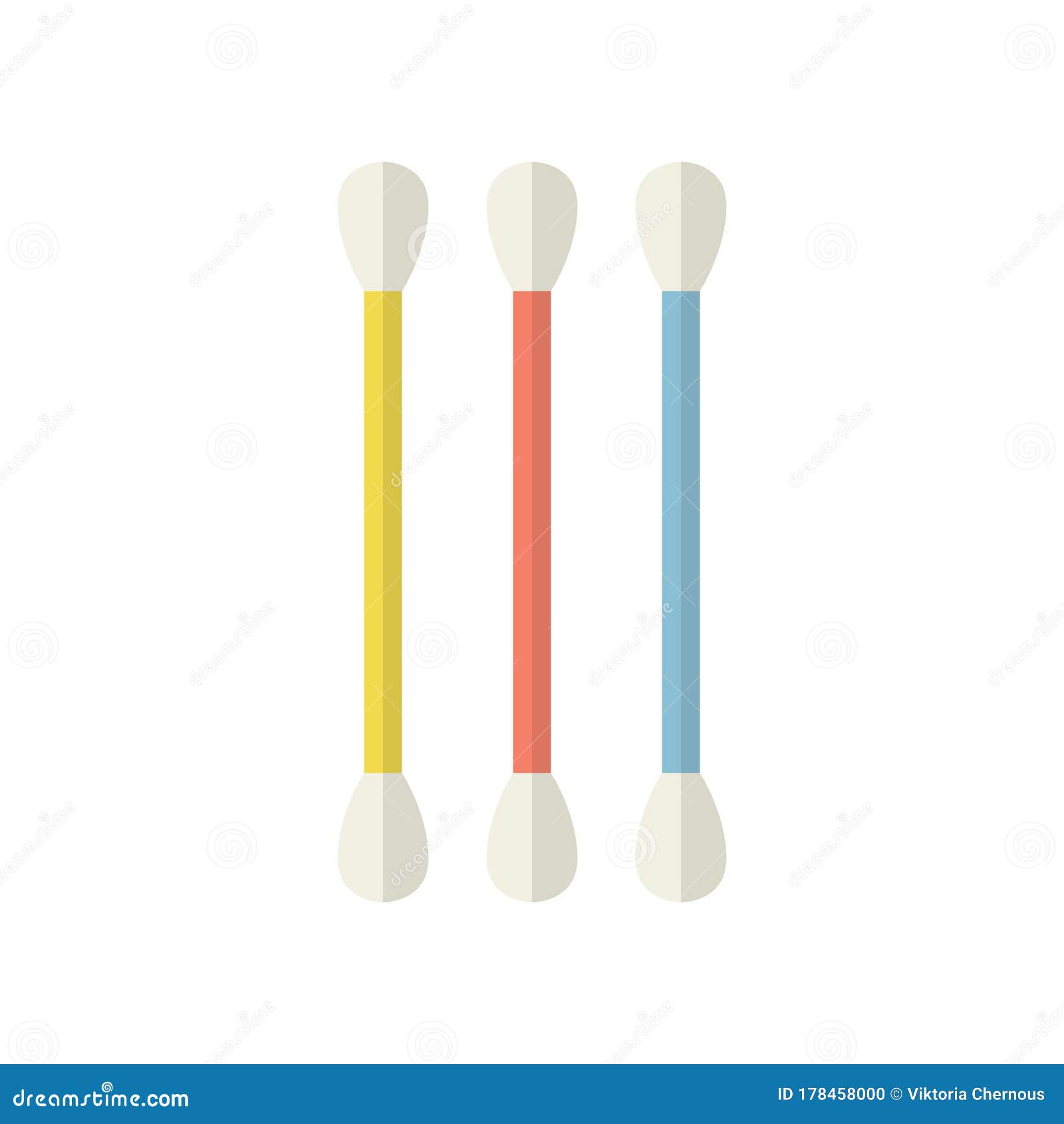 Cotton Swab Flat Icon, Vector Illustration Stock Illustration ...