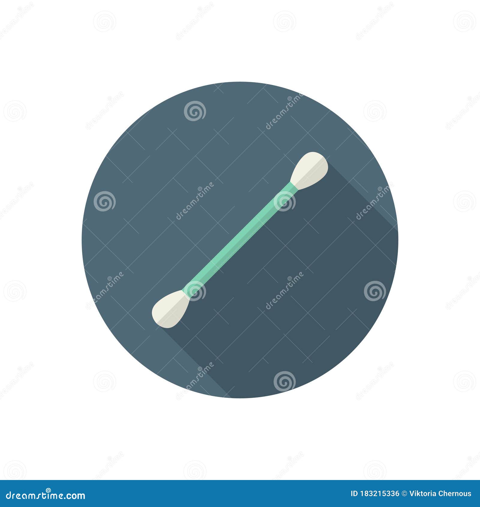 Cotton Swab Flat Icon, Vector Illustration Stock Illustration ...