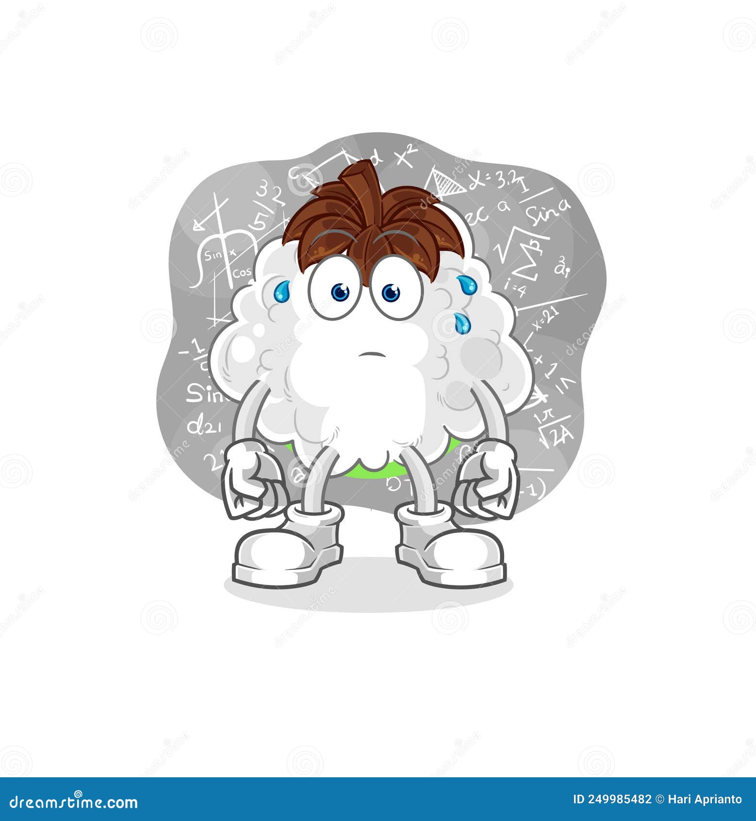 Cotton Thinking Hard Vector. Cartoon Character Stock Vector ...