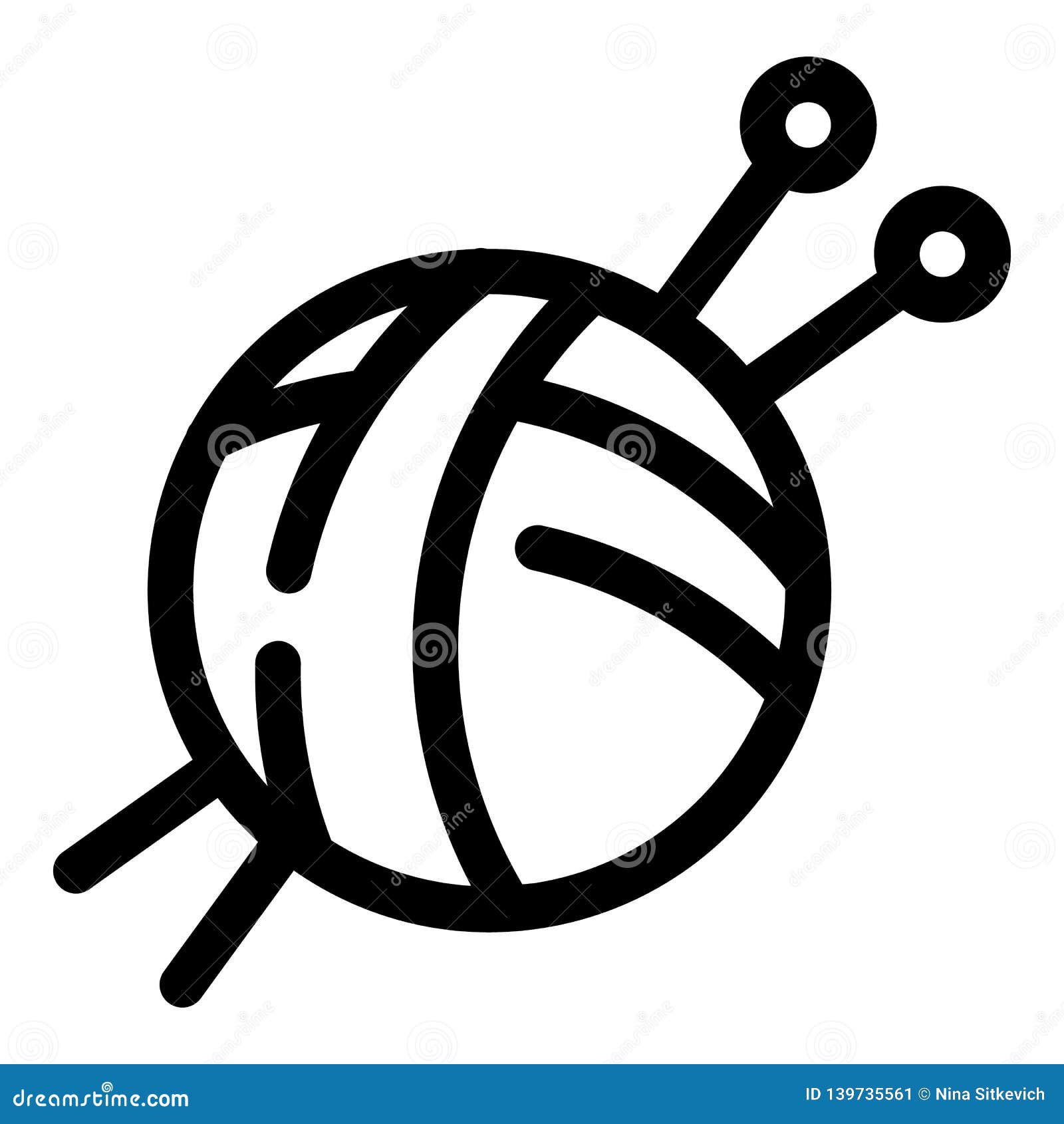 Cotton Thread Ball Icon, Outline Style Stock Vector - Illustration of ...