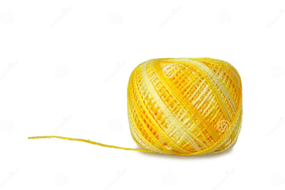 Cotton Thread Roll Isolated on White Stock Photo - Image of knitting ...