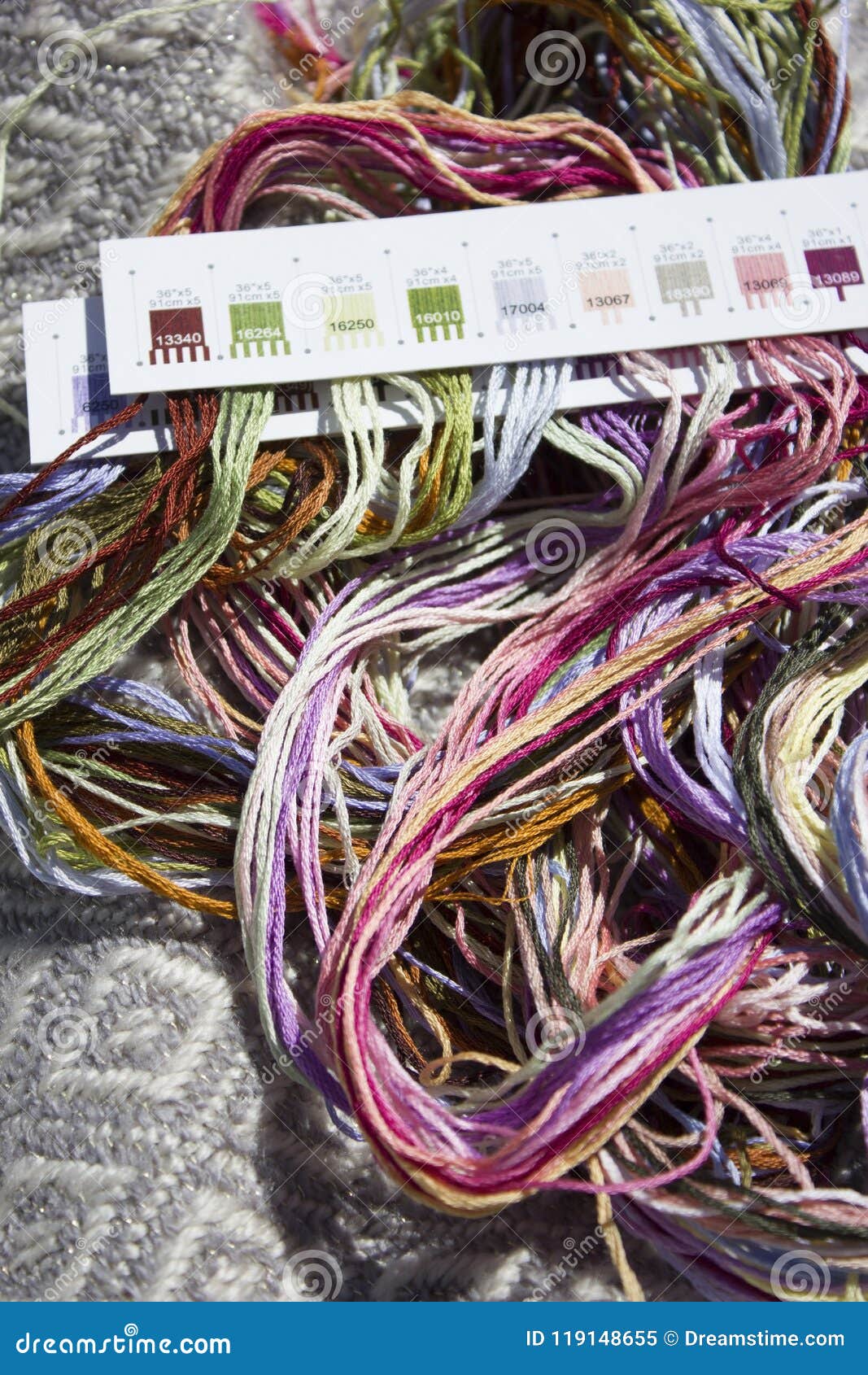 Cotton Thread on a Wool Blanket Stock Image - Image of colored, bright ...