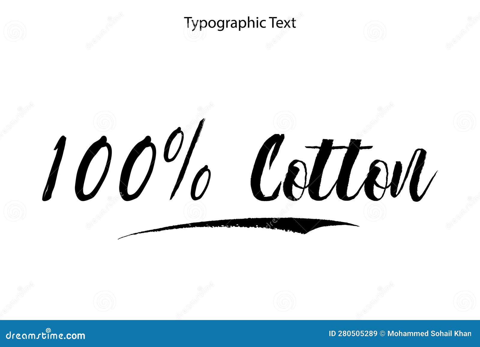 100 Cotton Typography Lettering Text Vector Design Quote Stock Vector ...