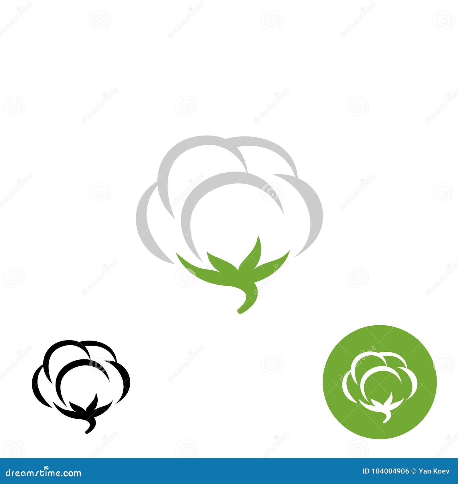 Cotton Vector Logo with Variations Stock Vector - Illustration of fiber ...