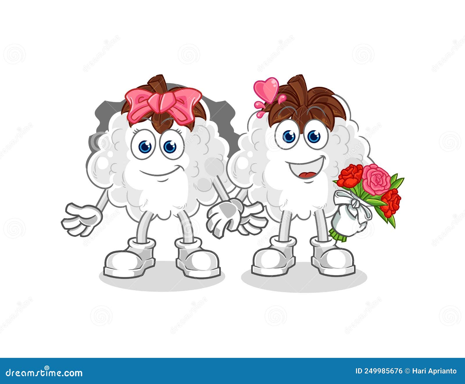 Cotton Wedding Cartoon. Cartoon Mascot Vector Stock Vector ...