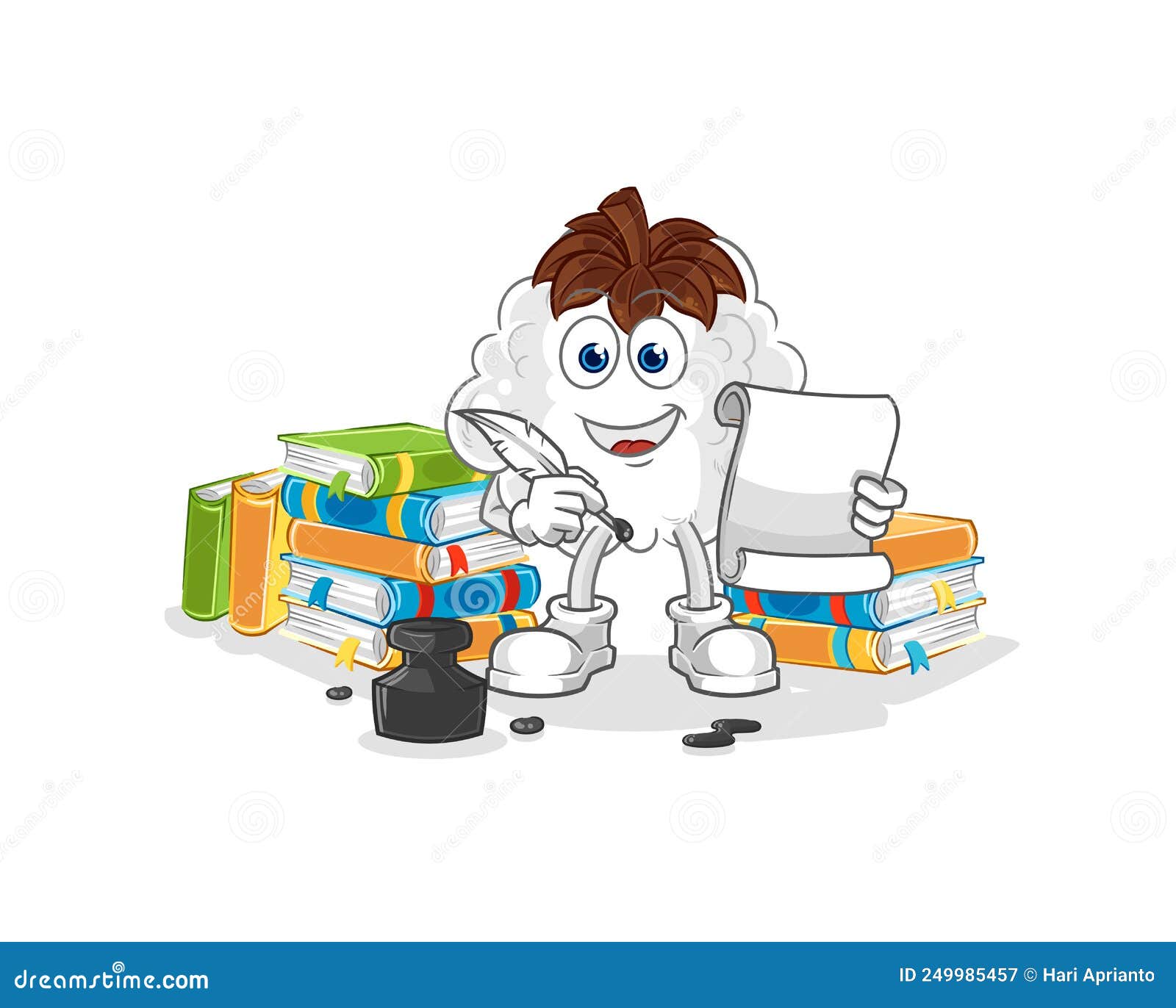 Cotton Writer Vector. Cartoon Character Stock Illustration ...