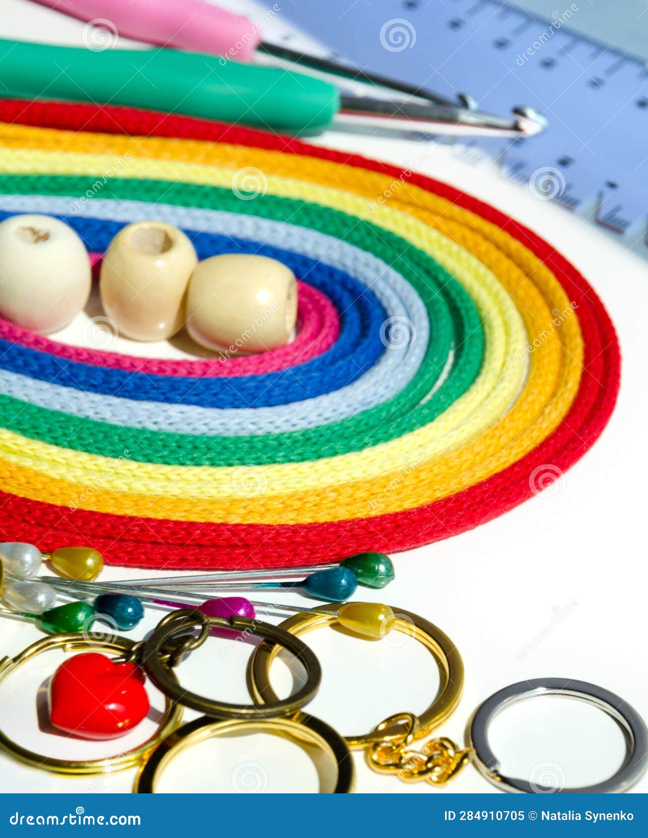 Cotton Yarn. Bright Rainbow Palette of Multi-colored Cotton Threads ...