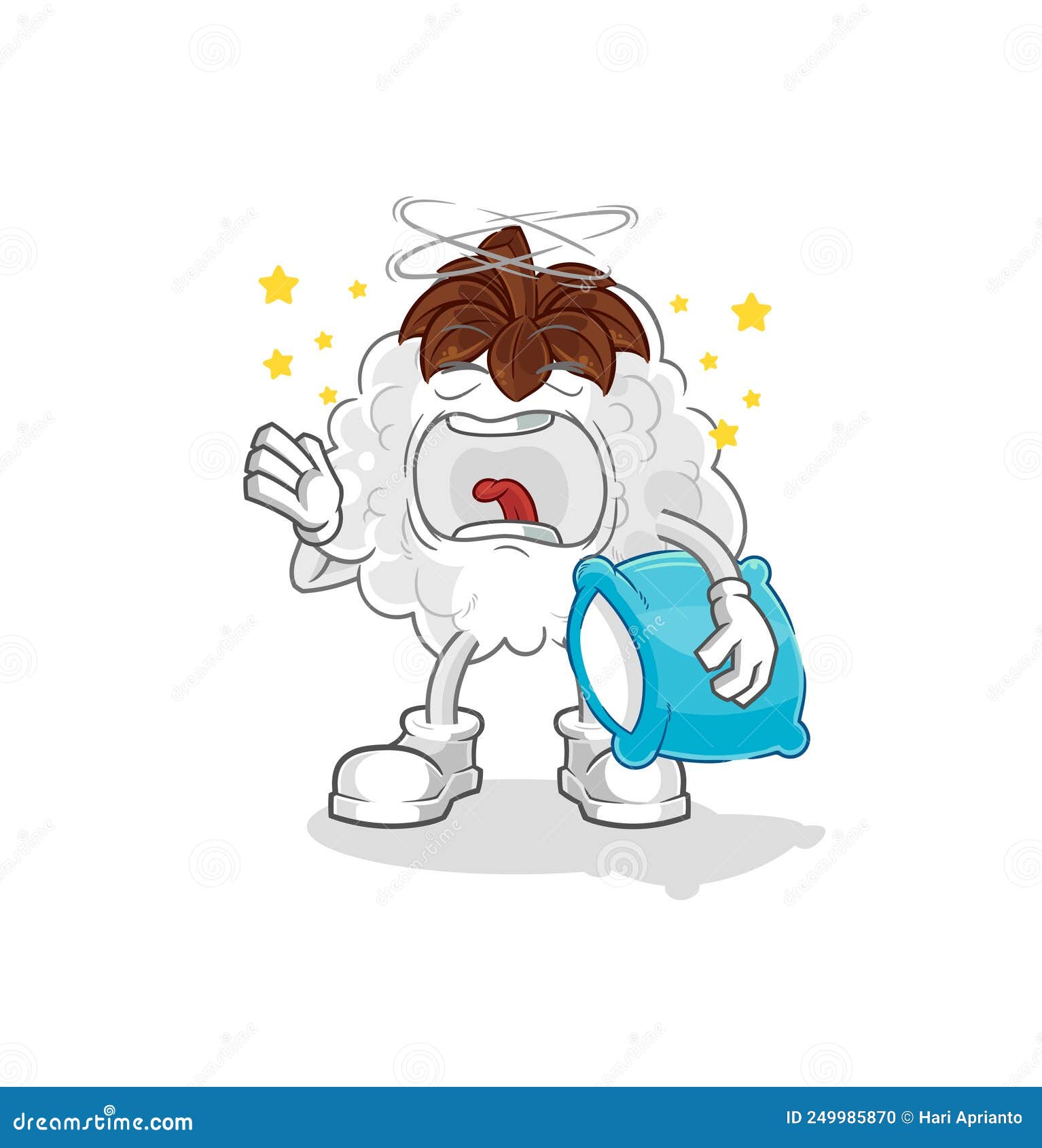 Cotton Yawn Character. Cartoon Mascot Vector Stock Vector ...