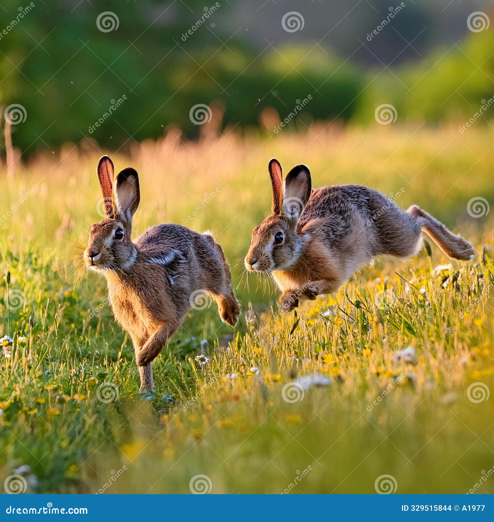 Cottontail Rabbit Running, AI Generated Stock Illustration ...