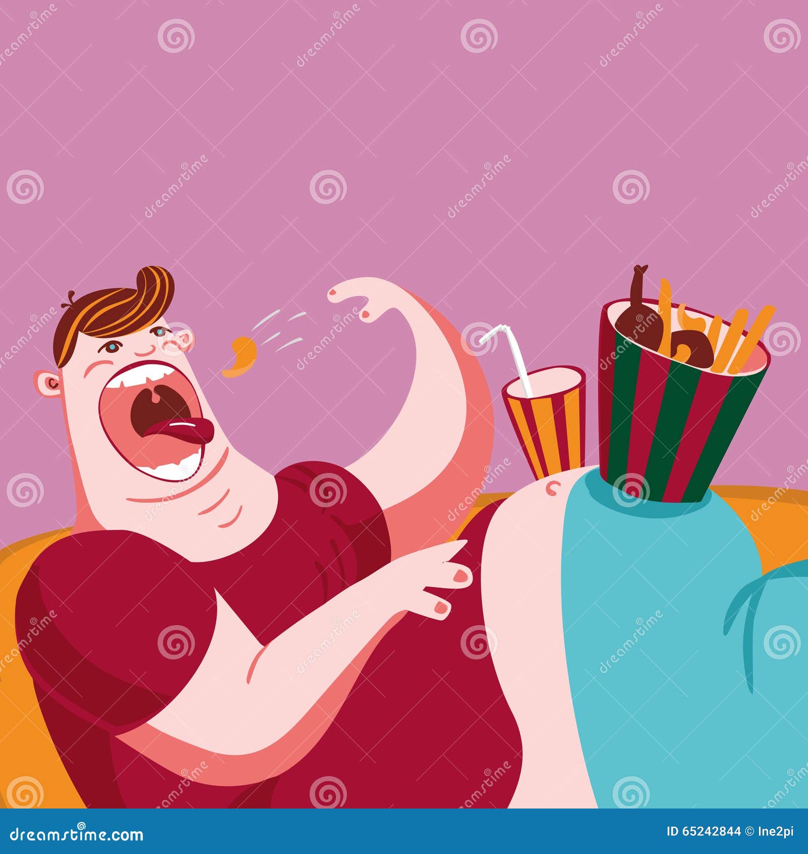 Couch potato stock vector. Illustration of lifestyles - 65242844