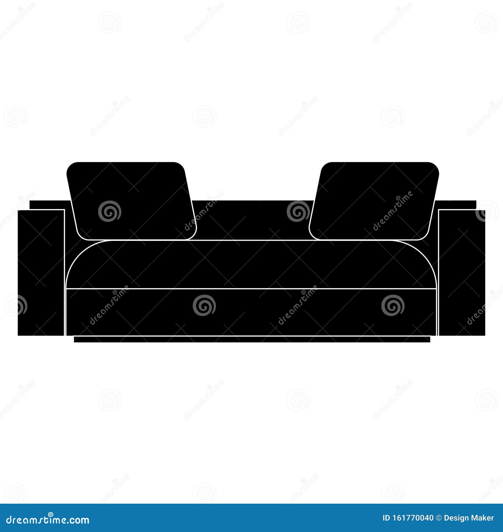 Couch Sofa Silhouette Illustration Vector Stock Vector - Illustration of designs, black: 161770040