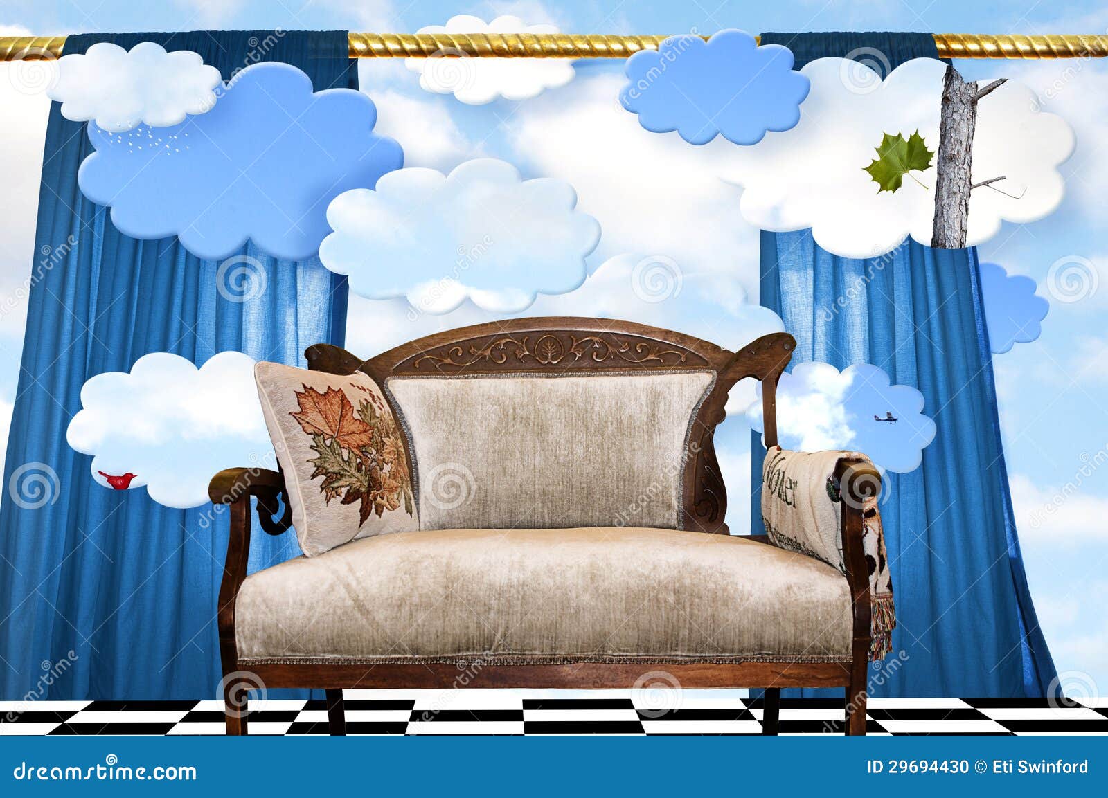 Couch on stage set stock photo. Image of stage, theatre - 29694430