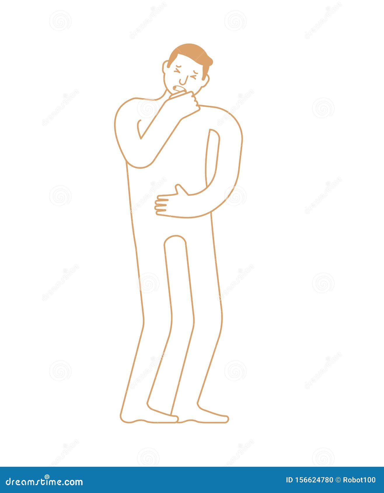 Coughing Man Vector Illustration | CartoonDealer.com #60040185