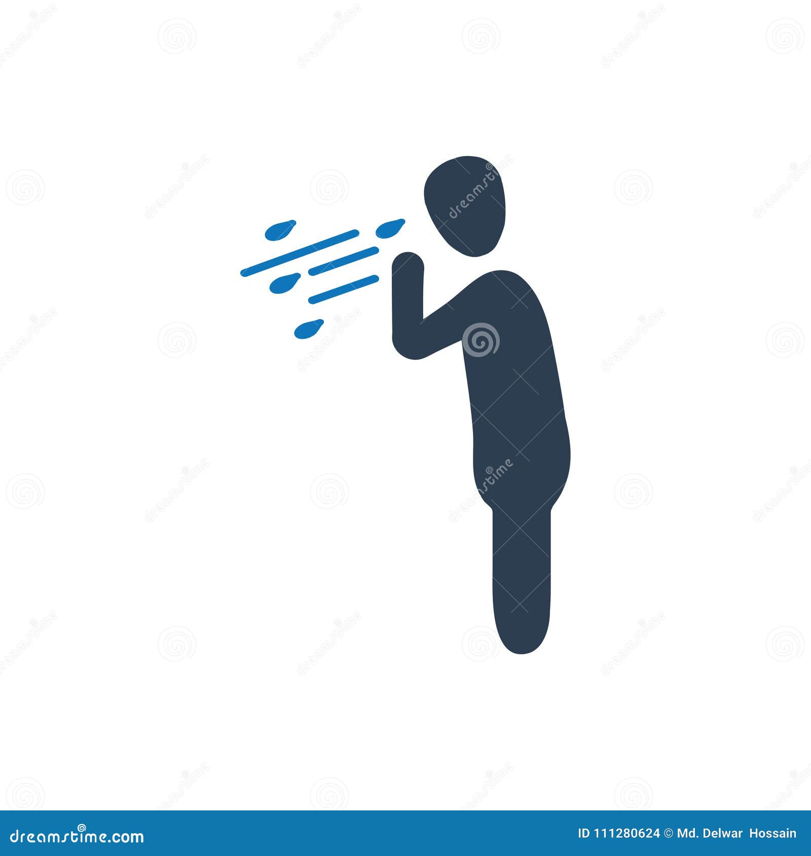 Cough Icon stock vector. Illustration of influenza, infection - 111280624