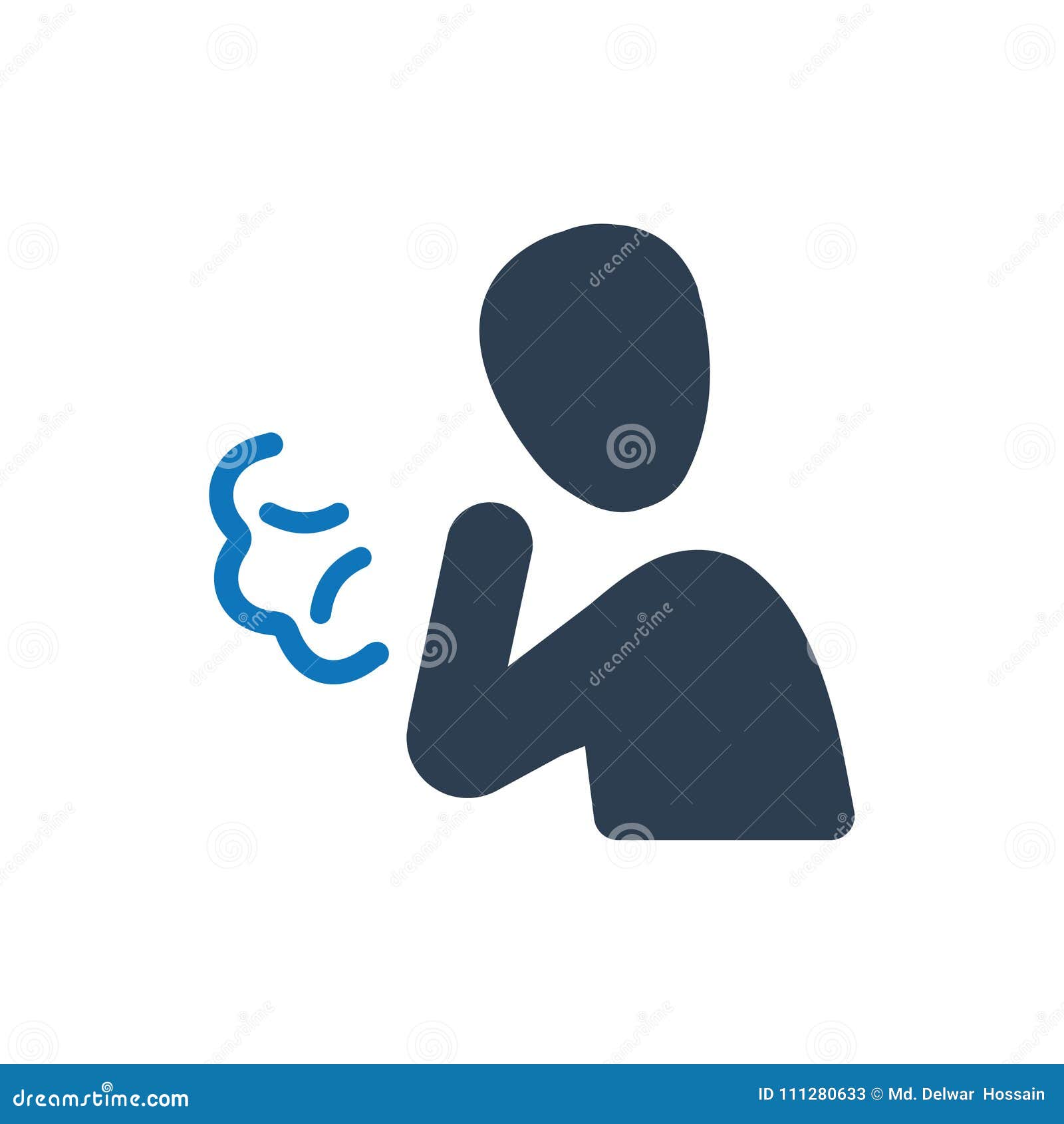 Cough Icon stock vector. Illustration of allergies, cough - 111280633