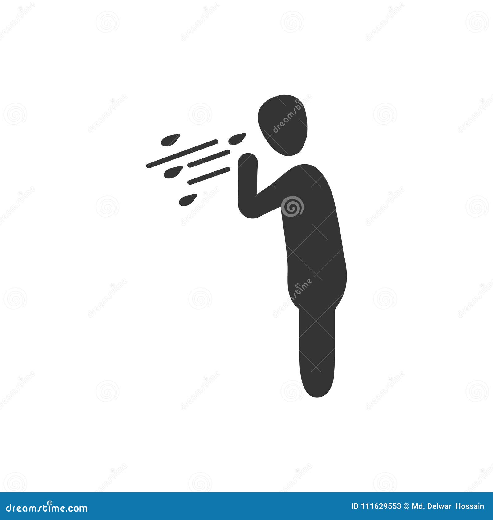 Cough Icon stock vector. Illustration of allergy, symbol - 111629553