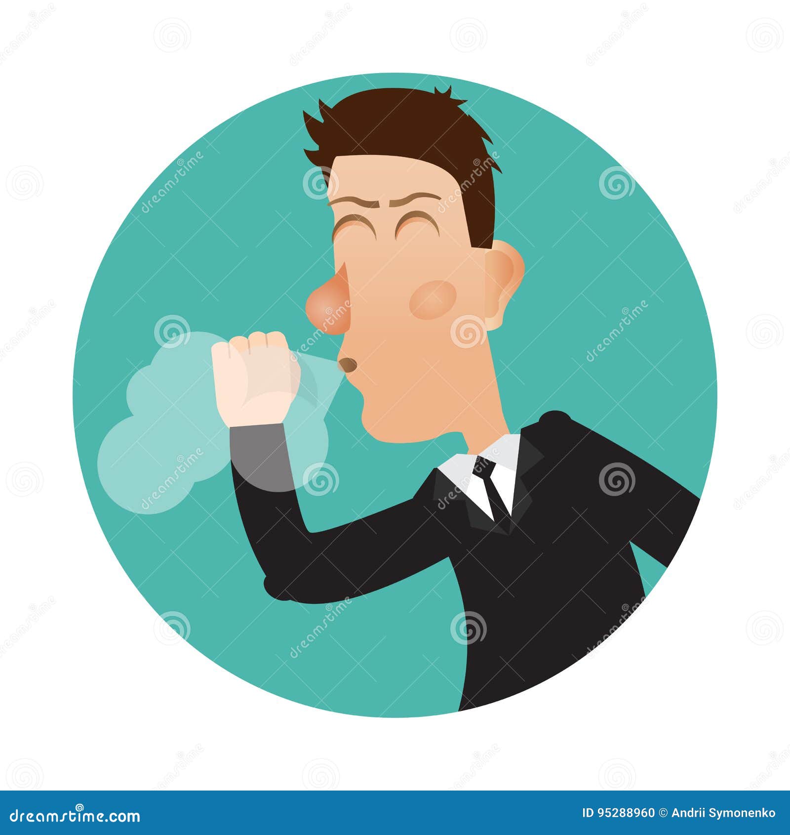 Cough Icon. Cough Man. Vector Illustration Stock Vector - Illustration ...