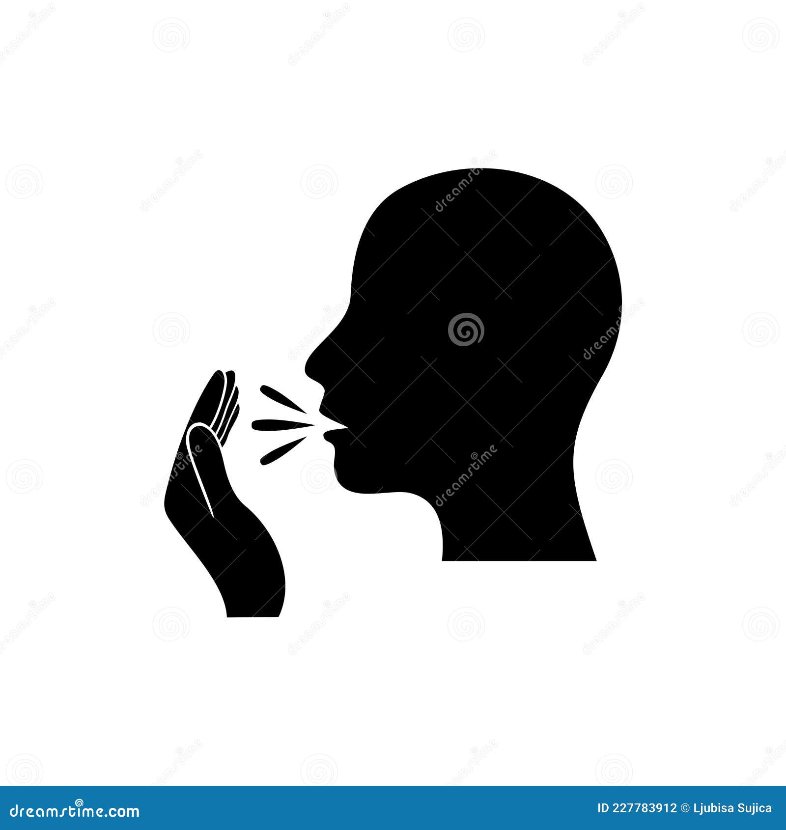Cough Icon Isolated on White Background Stock Vector - Illustration of ...