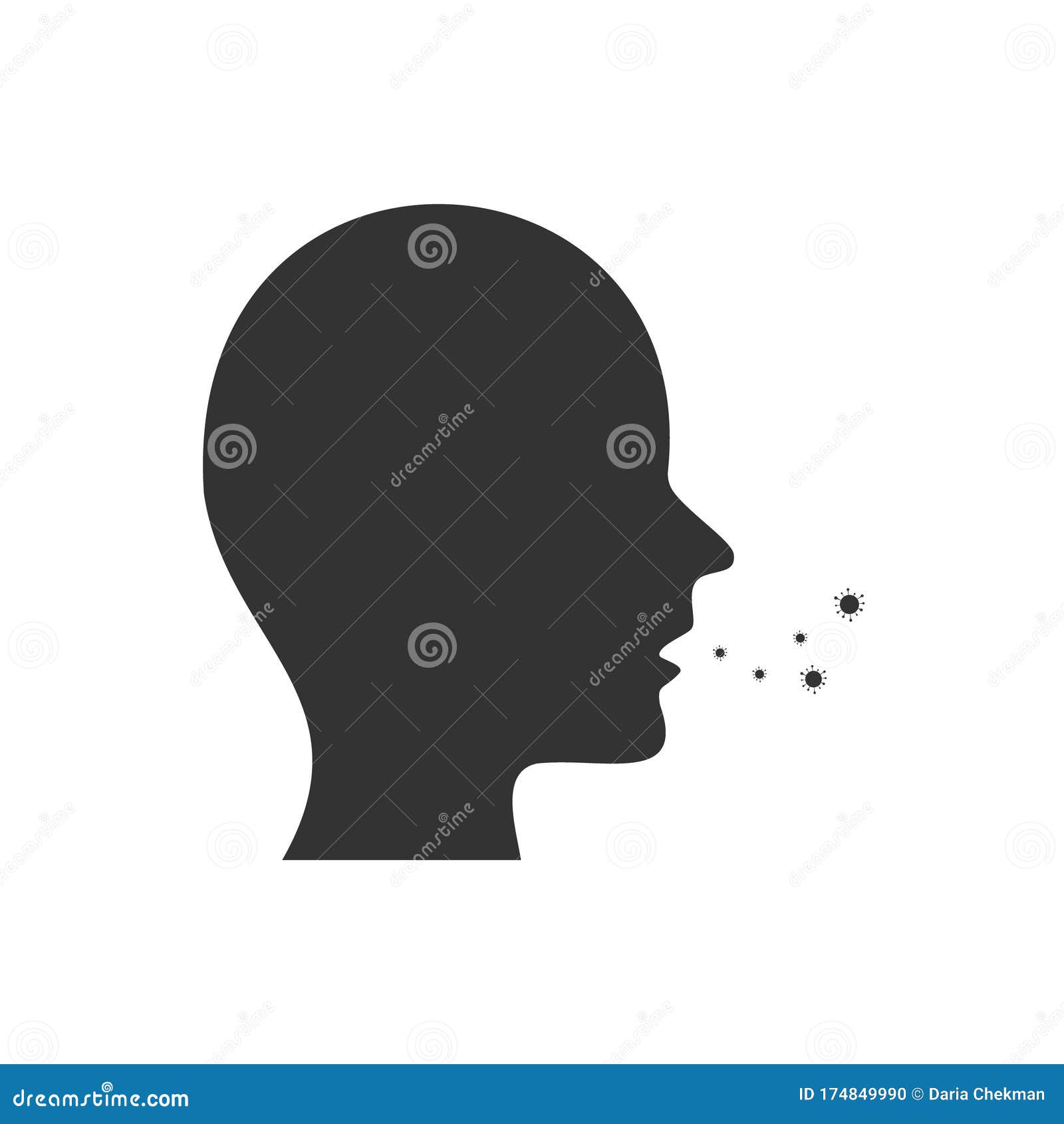 Cough Icon in Simple Design. Vector Illustration. Covid 19 Stock ...