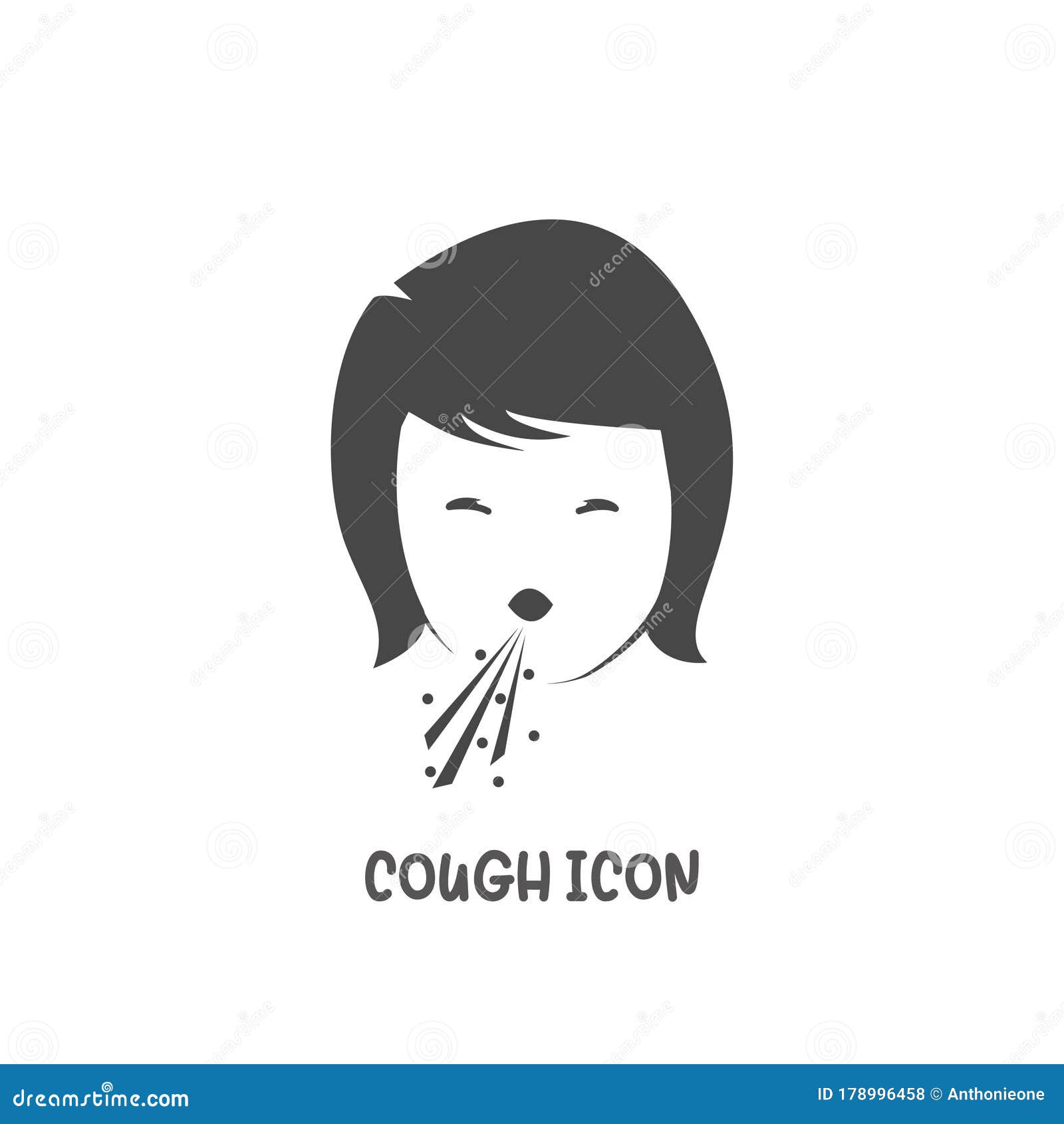 Cough Icon Simple Flat Style Vector Illustration Stock Vector ...