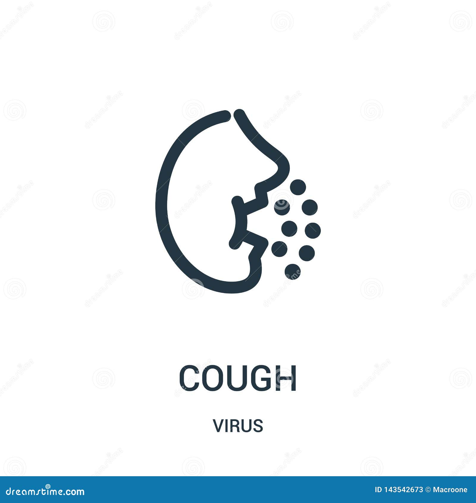 Cough Icon Vector from Virus Collection. Thin Line Cough Outline Icon ...