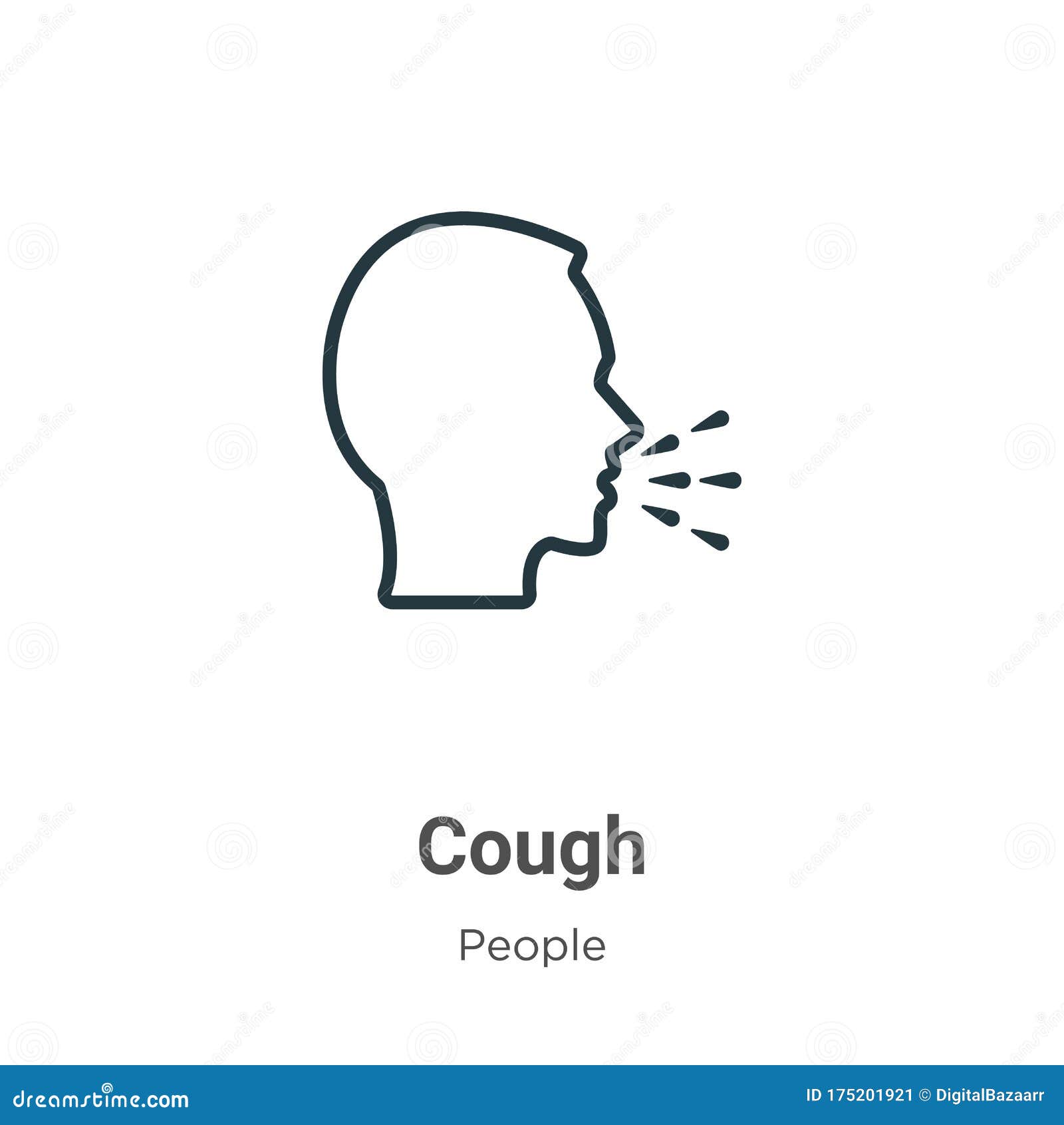 Cough Outline Vector Icon. Thin Line Black Cough Icon, Flat Vector Simple Element Illustration ...