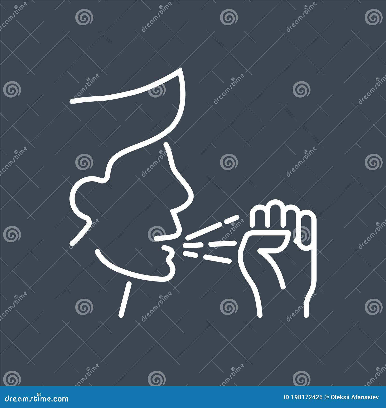 Cough Related Vector Thin Line Icon. Stock Vector - Illustration of ...