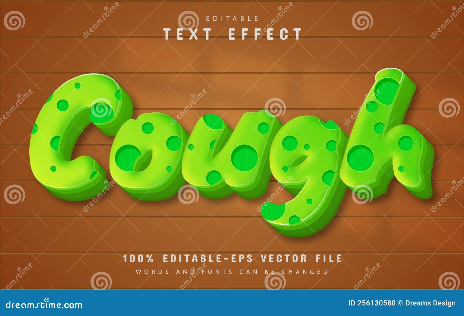 Cough text effect editable stock vector. Illustration of type - 256130580