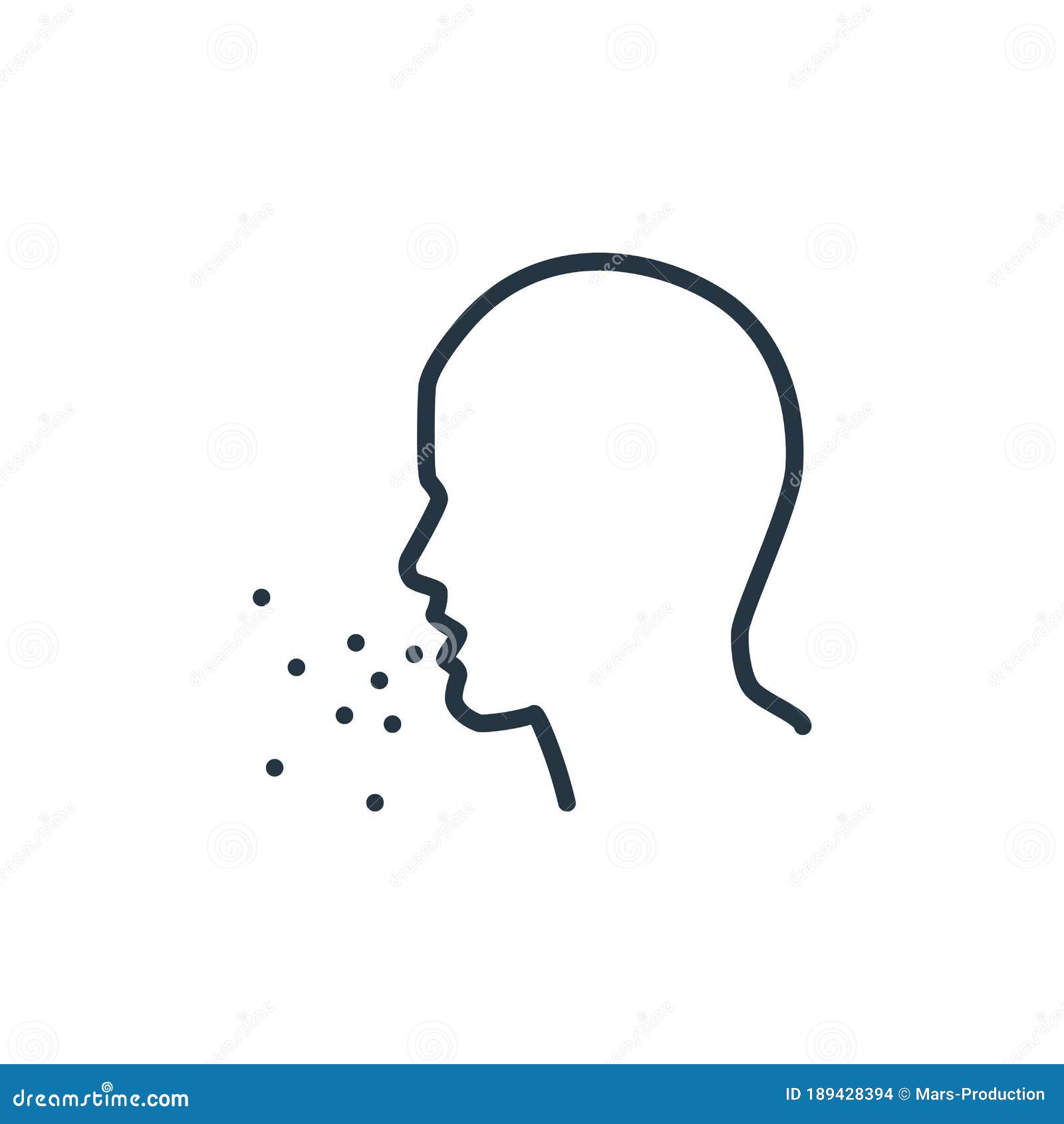 Cough Vector Icon Isolated On White Background. Outline, Thin Line ...