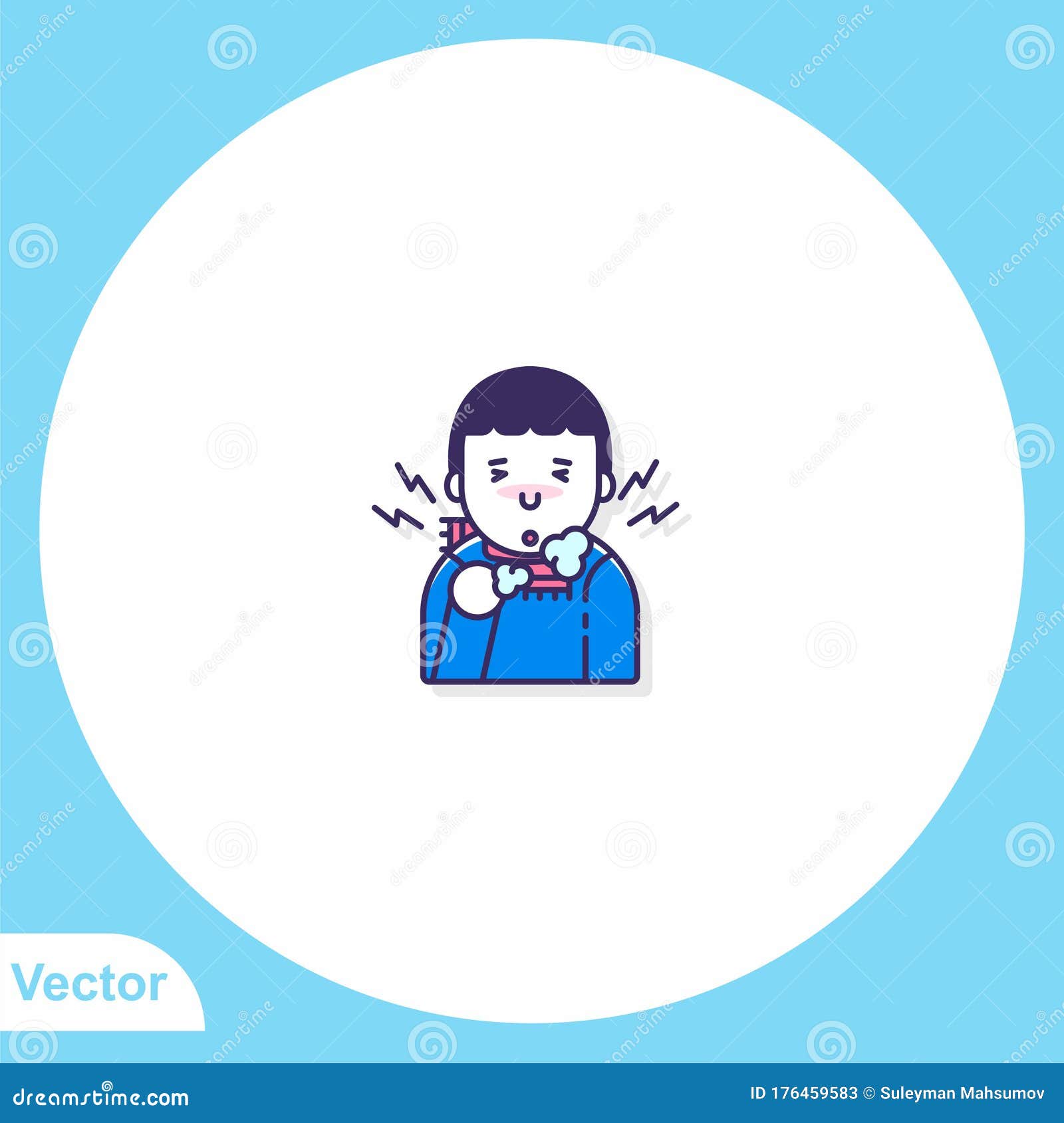 Cough Vector Icon Sign Symbol Stock Vector - Illustration of medicine ...