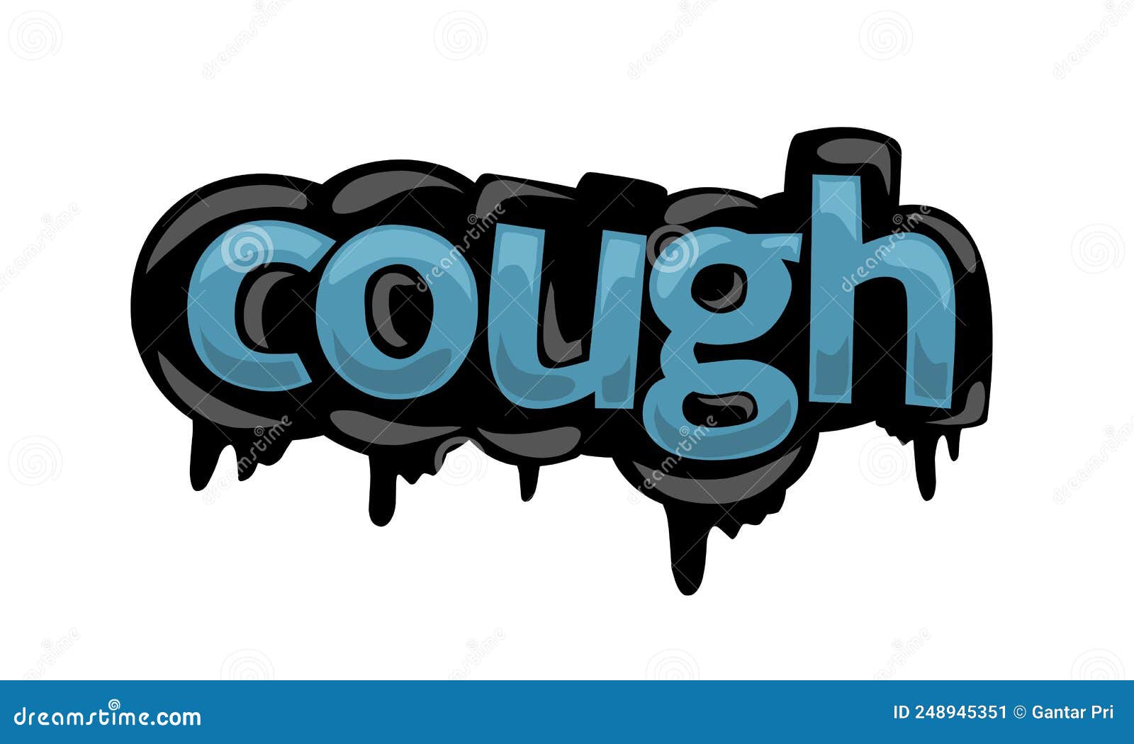 COUGH Writing Vector Design on White Background Stock Illustration ...