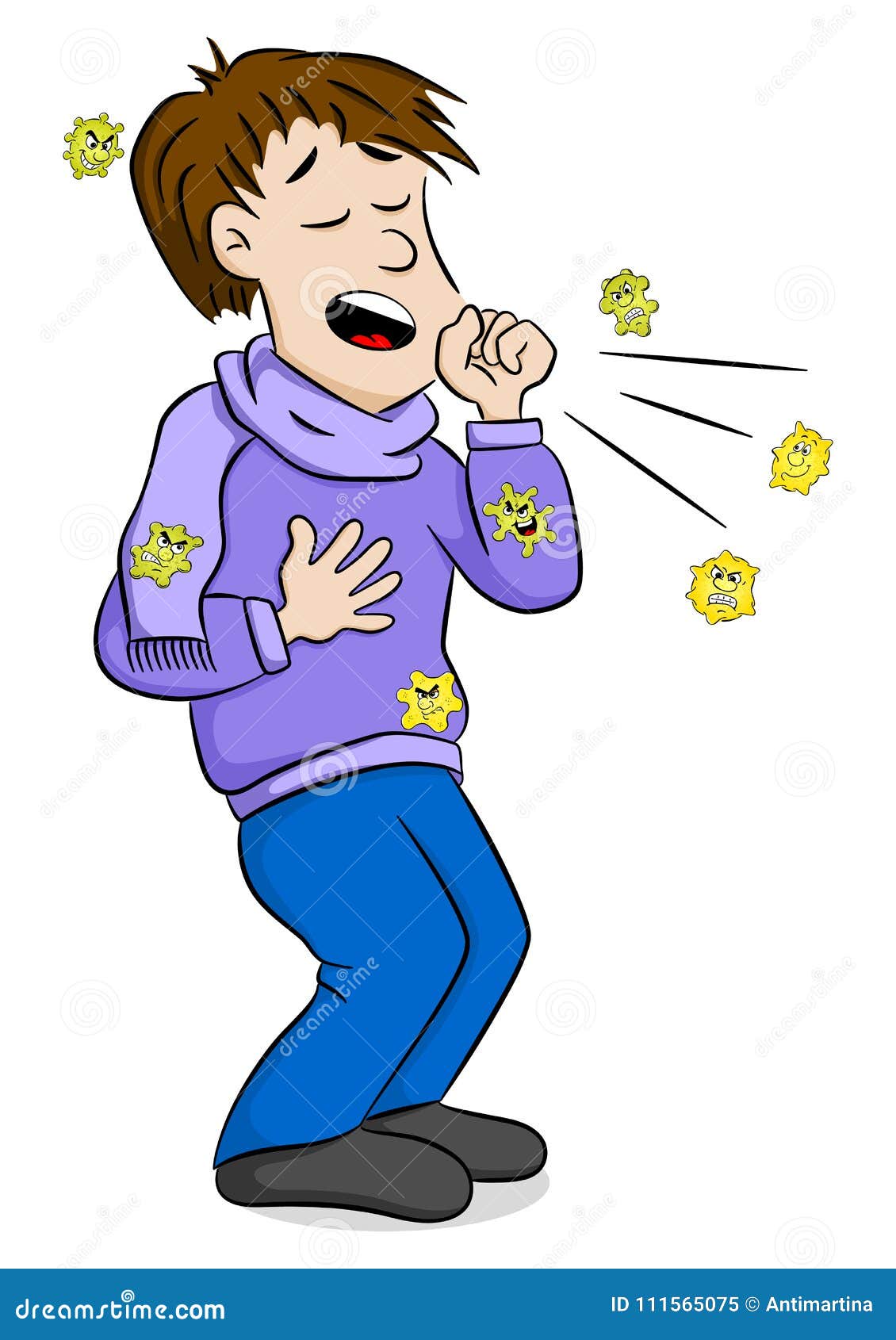 Coughing Cartoon Character Of Coronavirus Covid-19 Or 2019-ncov ...