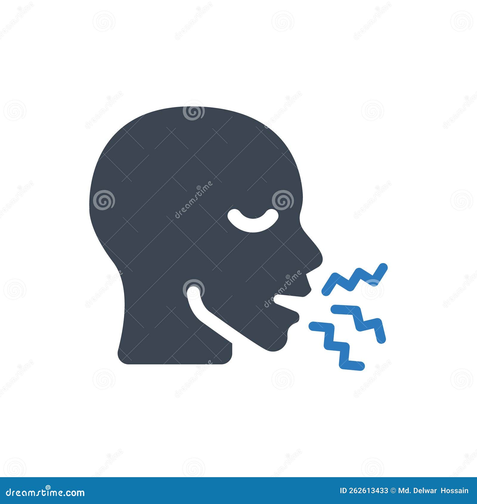 Coughing icon stock vector. Illustration of infection - 262613433