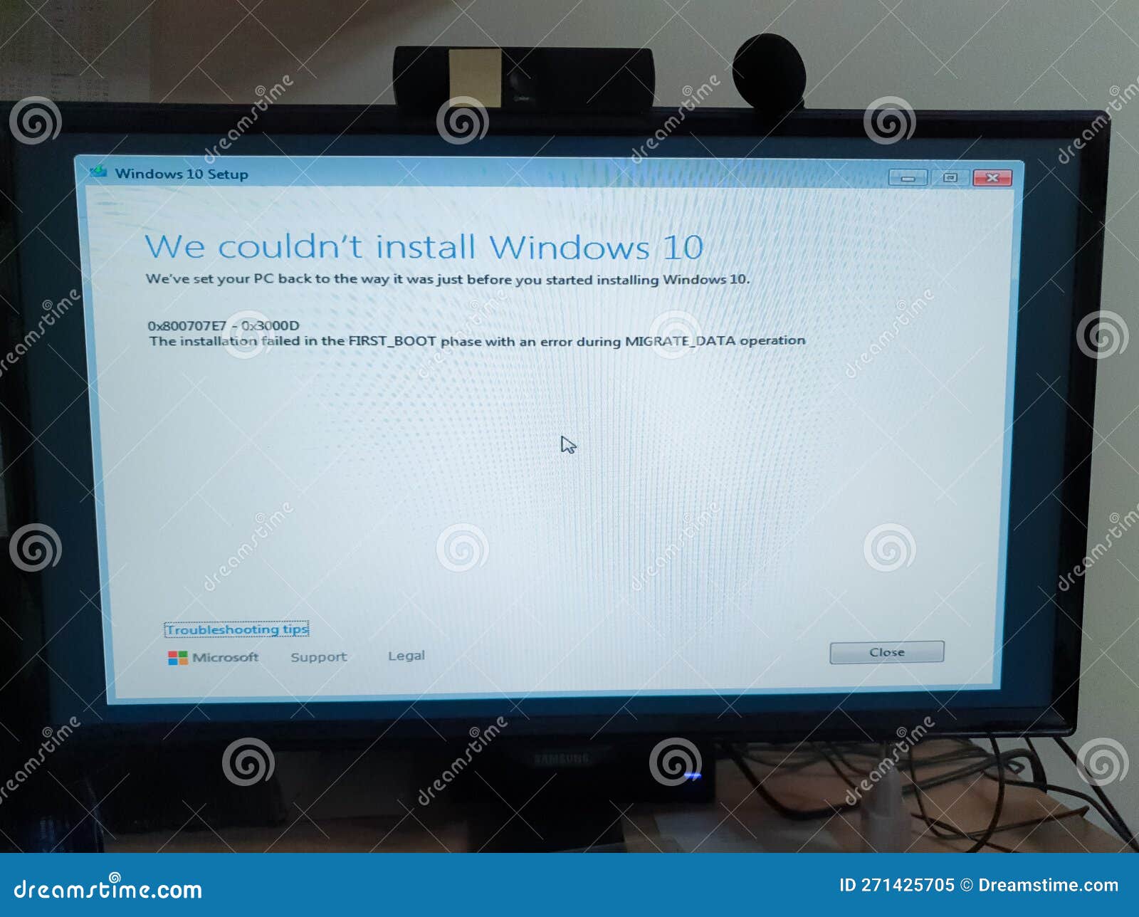 We Could Not Install Windows 10 Error Sign during Failed Upgrade ... We Could Not Install Windows 10 Error Sign during Failed Upgrade ...