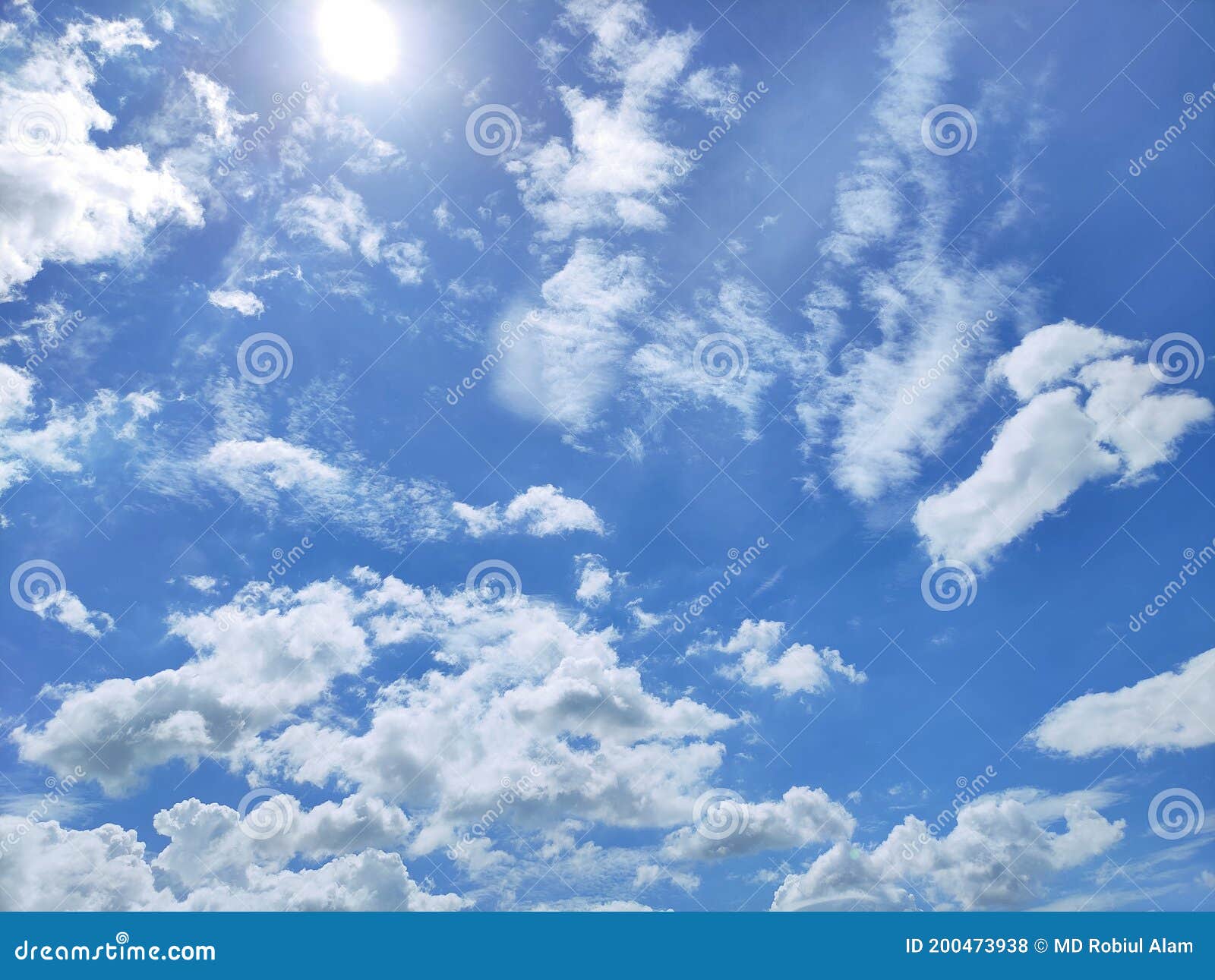 Could sky and sun stock photo. Image of field, tree - 200473938